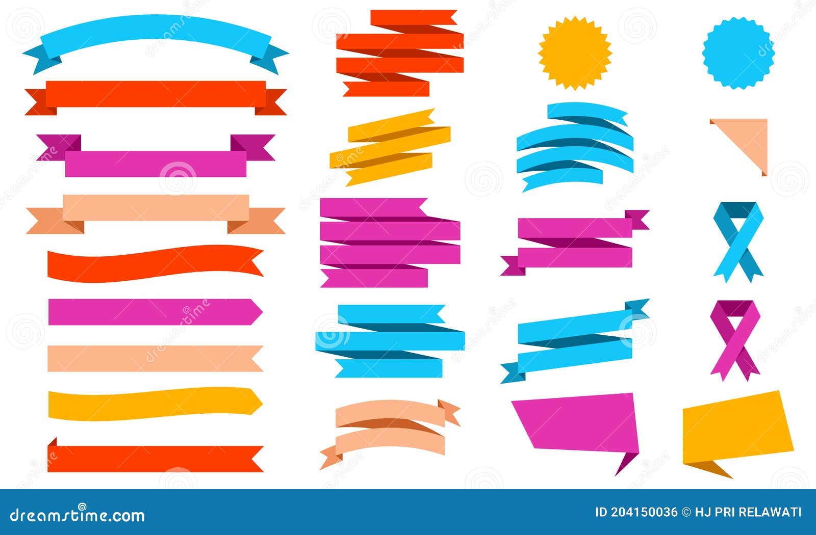 Flat Design Ribbons and Banners Vector Template Stock Vector ...