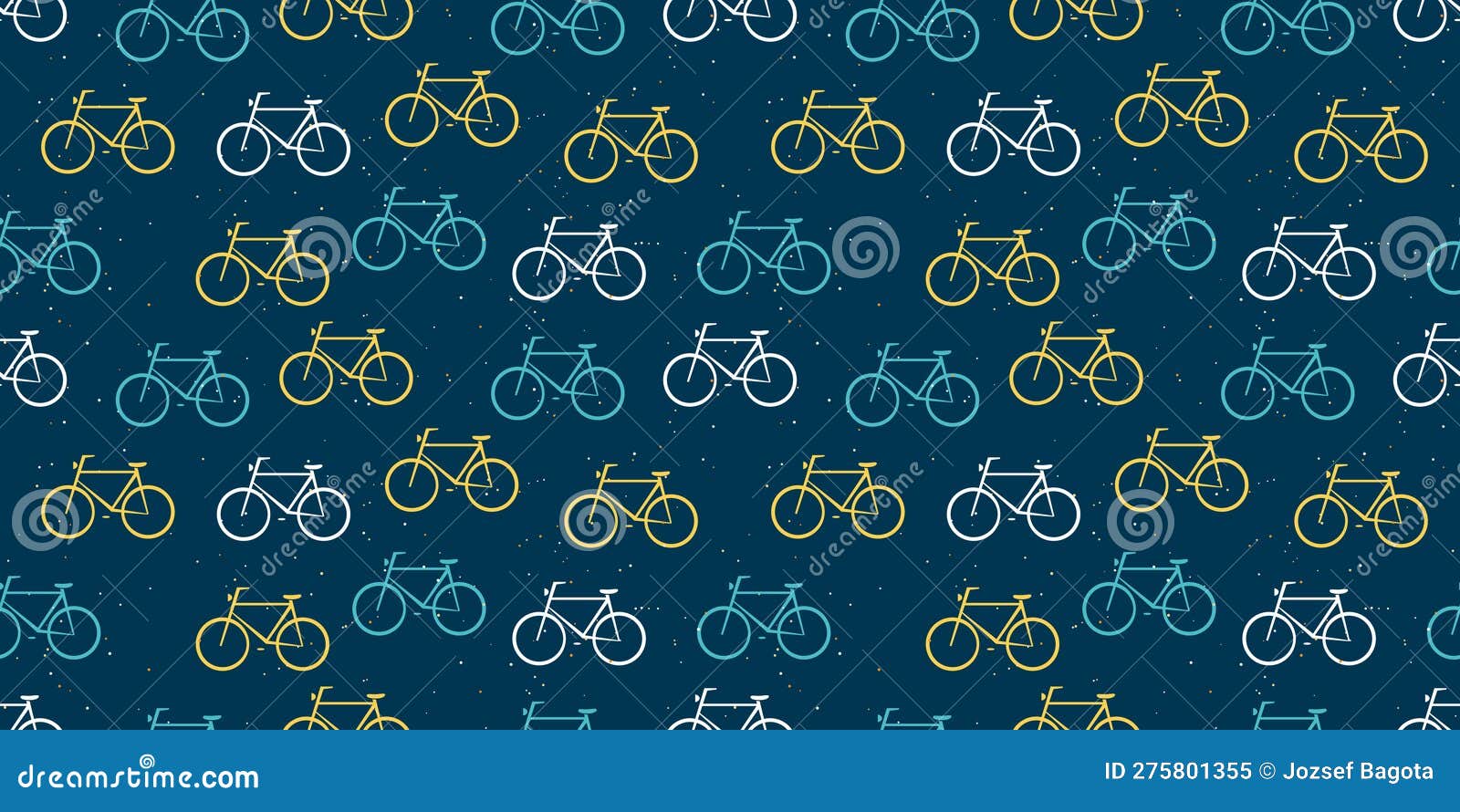Flat Design - Rows of Many Colorful Seamless Bicycle Symbols Pattern on ...