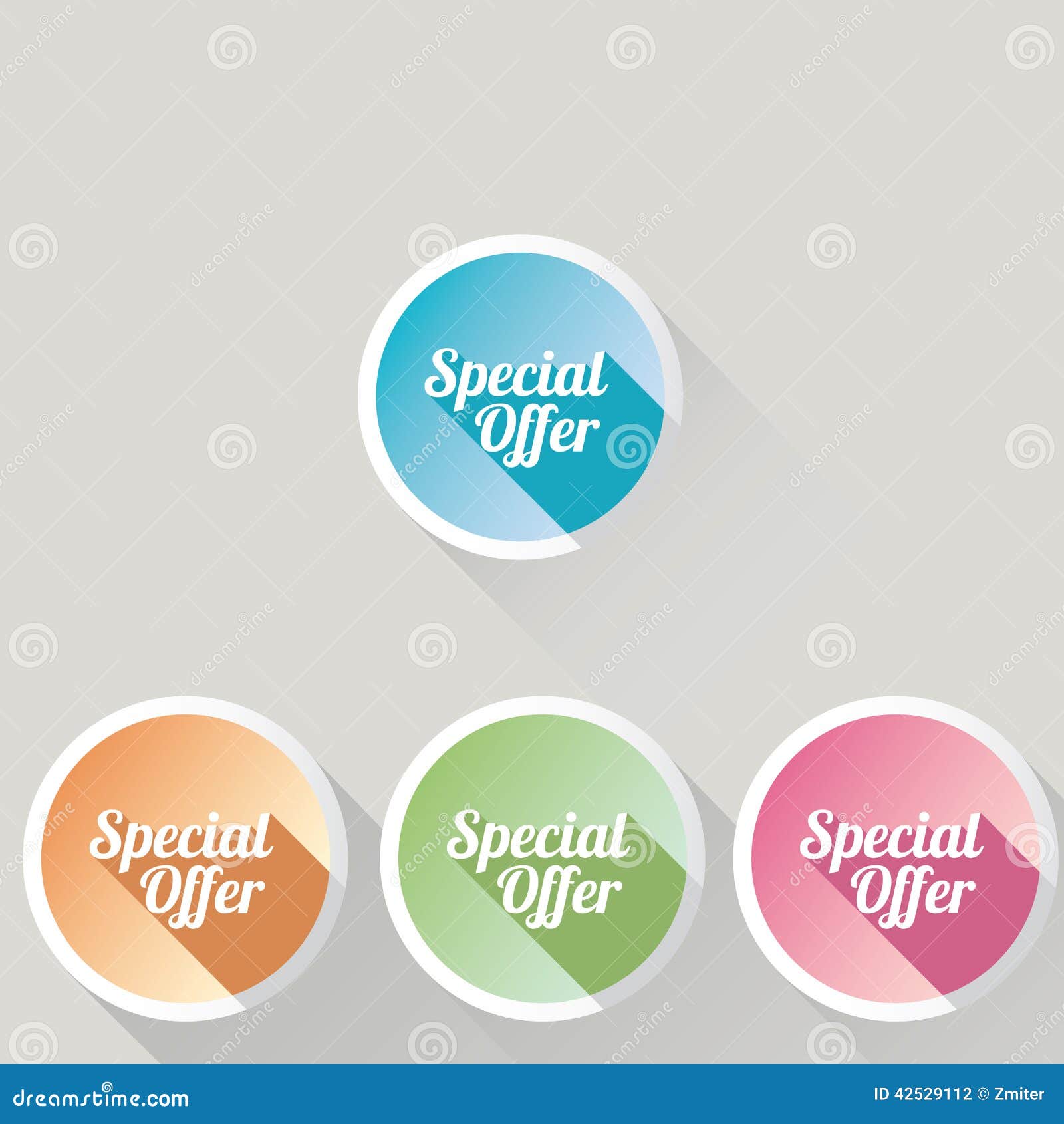Flat Design Sale Discount Special Offer Button Stock Vector ...