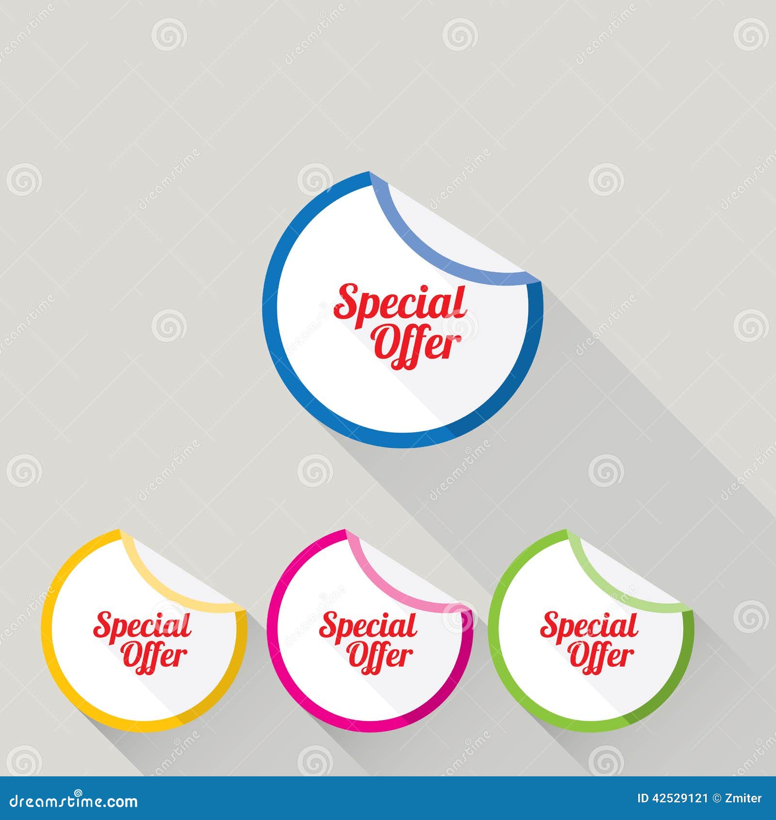 Flat Design Sale Discount Special Offer Button Stock Vector ...