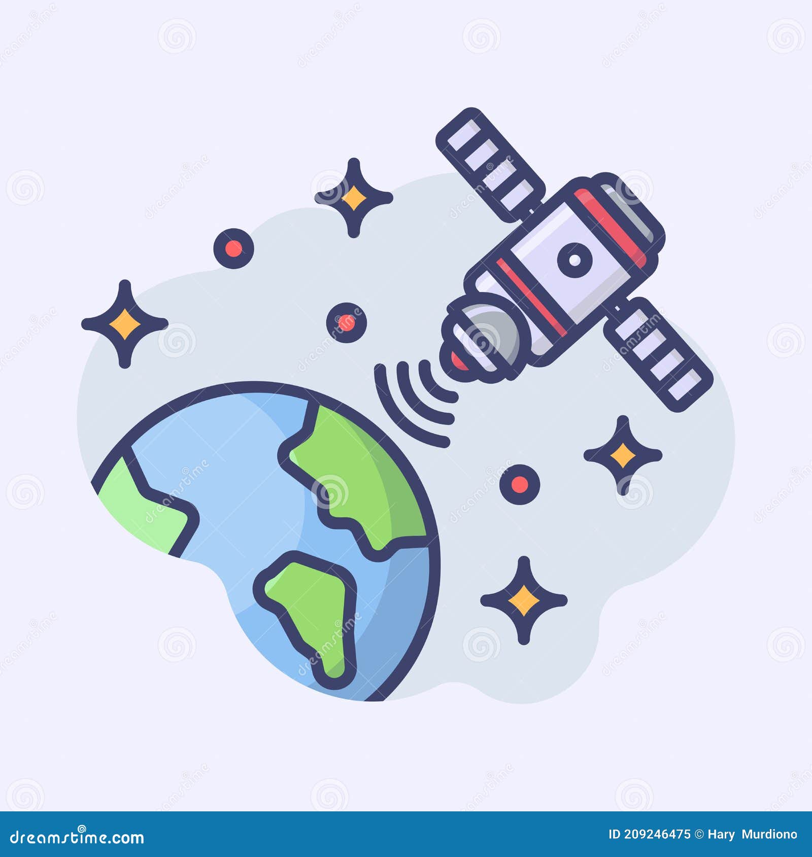 Space Satellites that Orbit the Earth Icon Vector Ilustration Stock ...