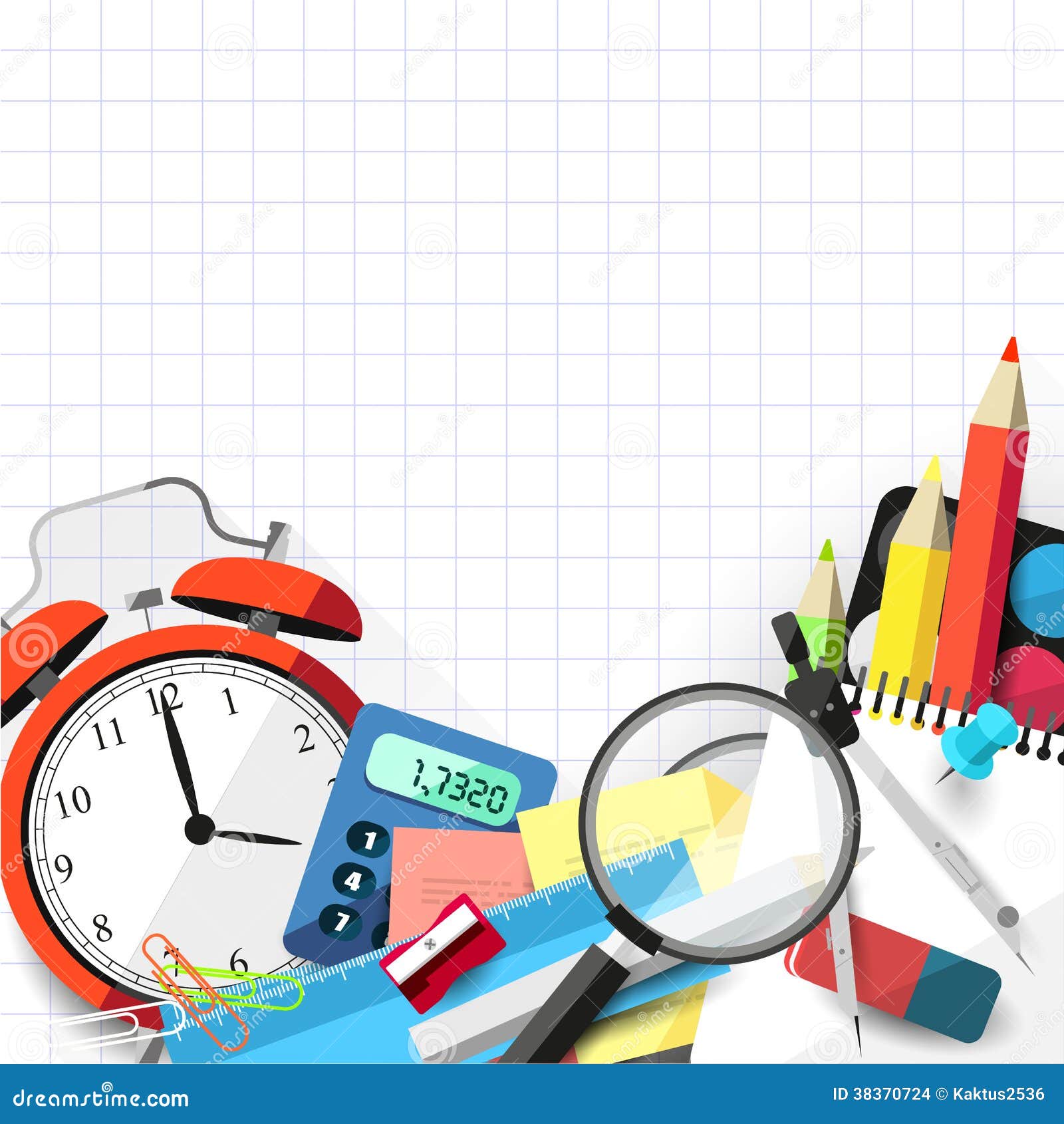 Flat Design School Background Stock Vector - Illustration of calculator ...