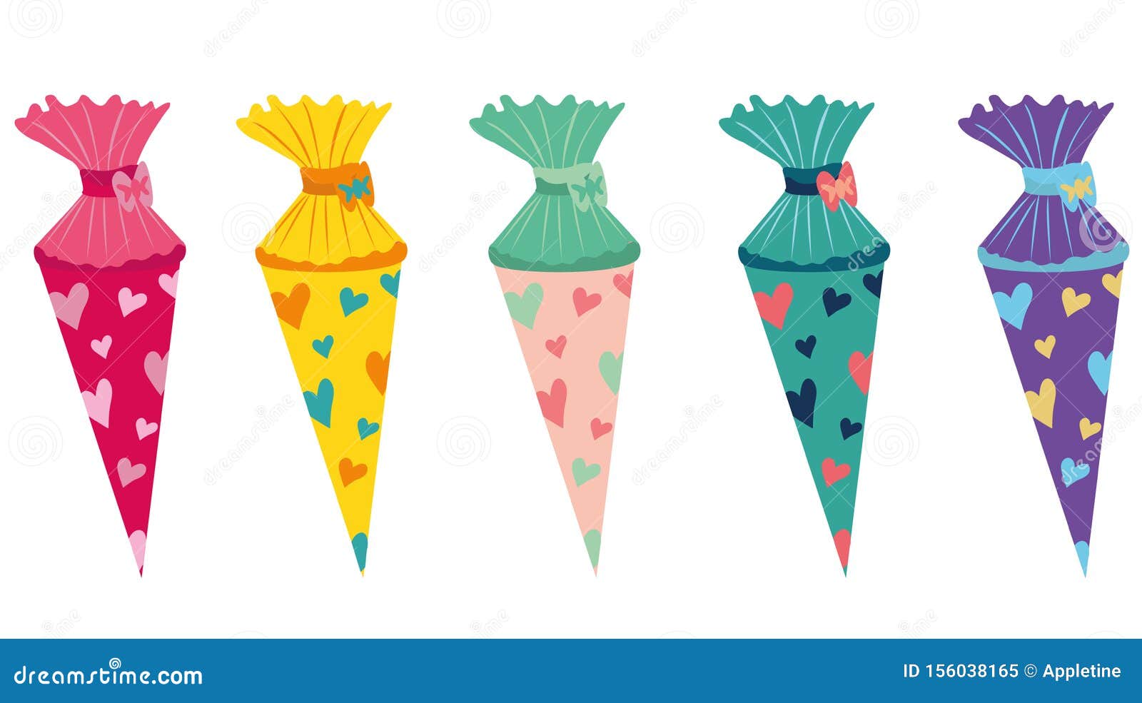 School Cornet Vector - Colored on White, Isolated Background, Decorated ...