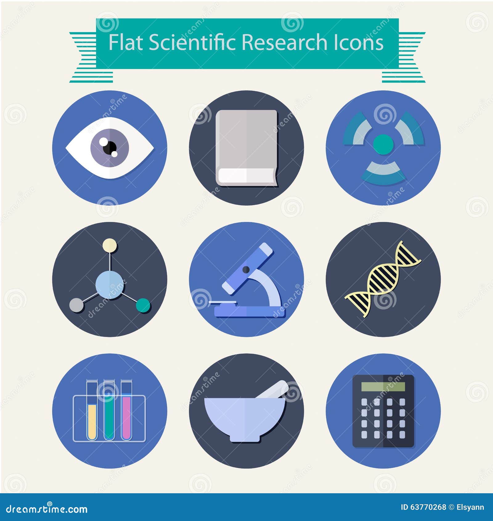 Flat Design Scientific Research Icons Stock Vector - Illustration of ...