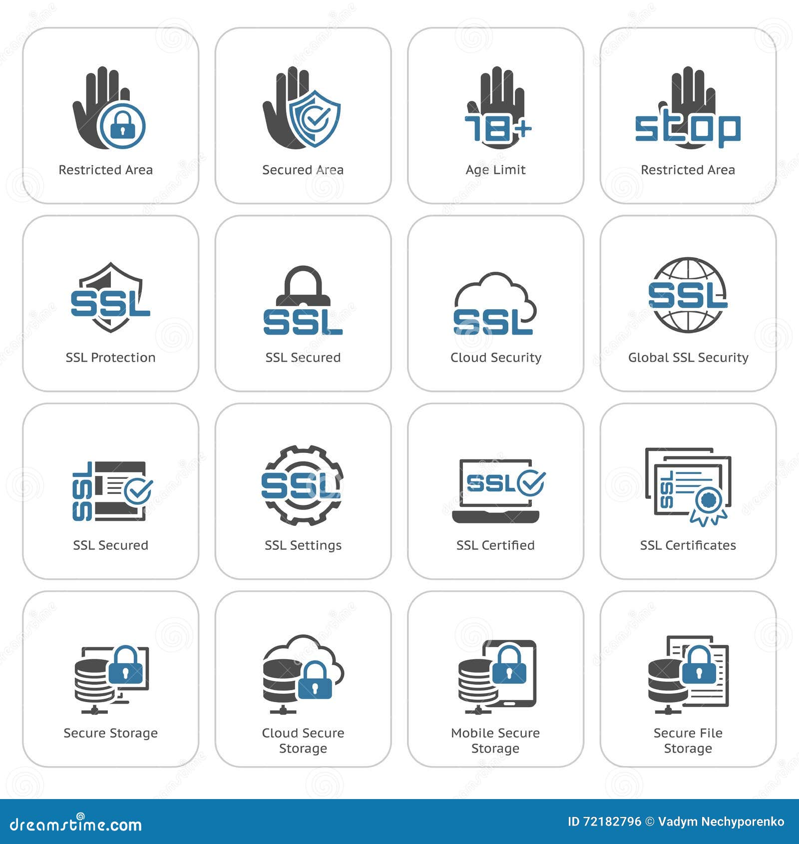 Flat Design Security and Protection Icons Set. Stock Vector ...