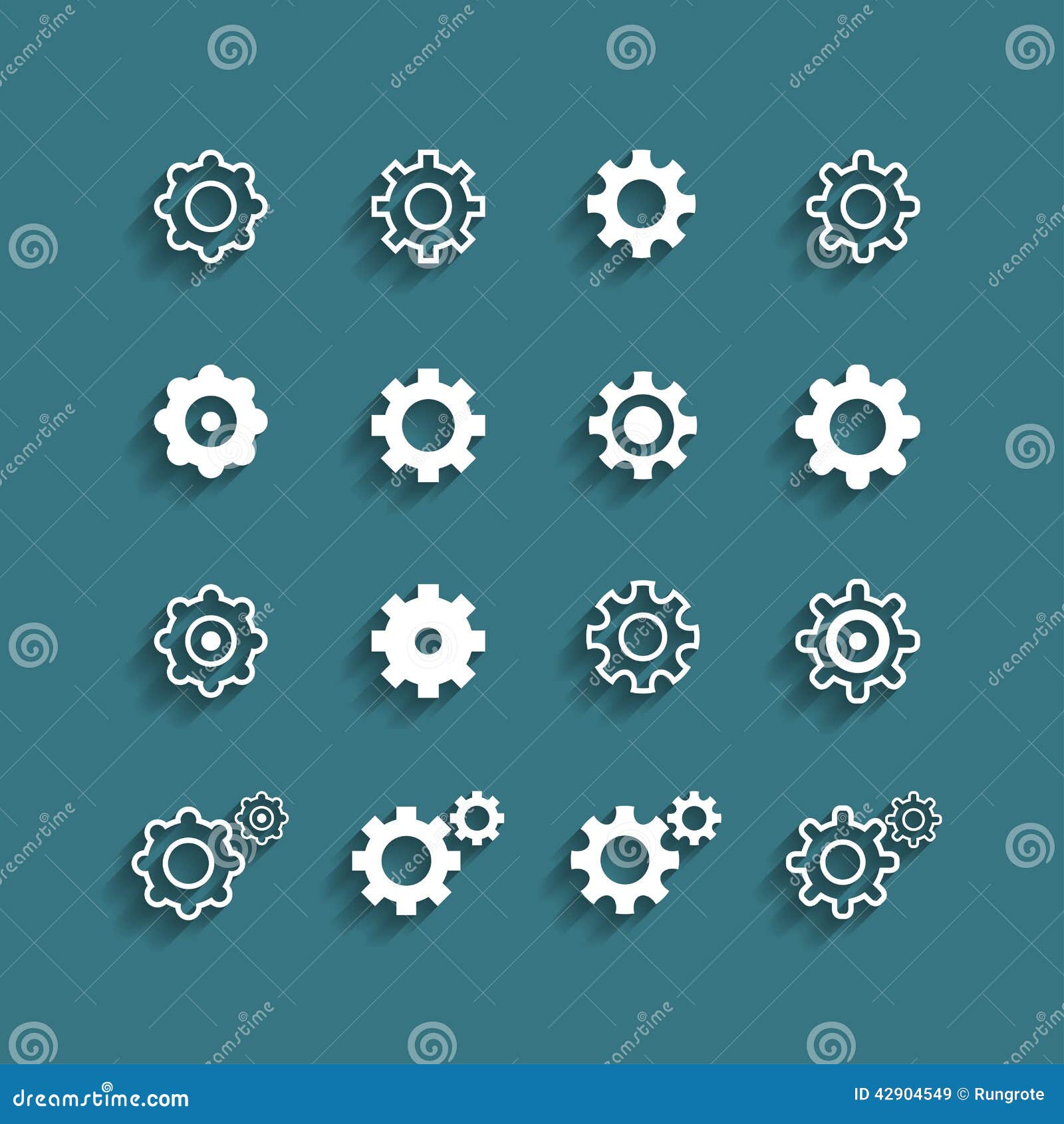 Flat Design Setting Icon Set, Vector Eps10 Stock Vector - Illustration ...