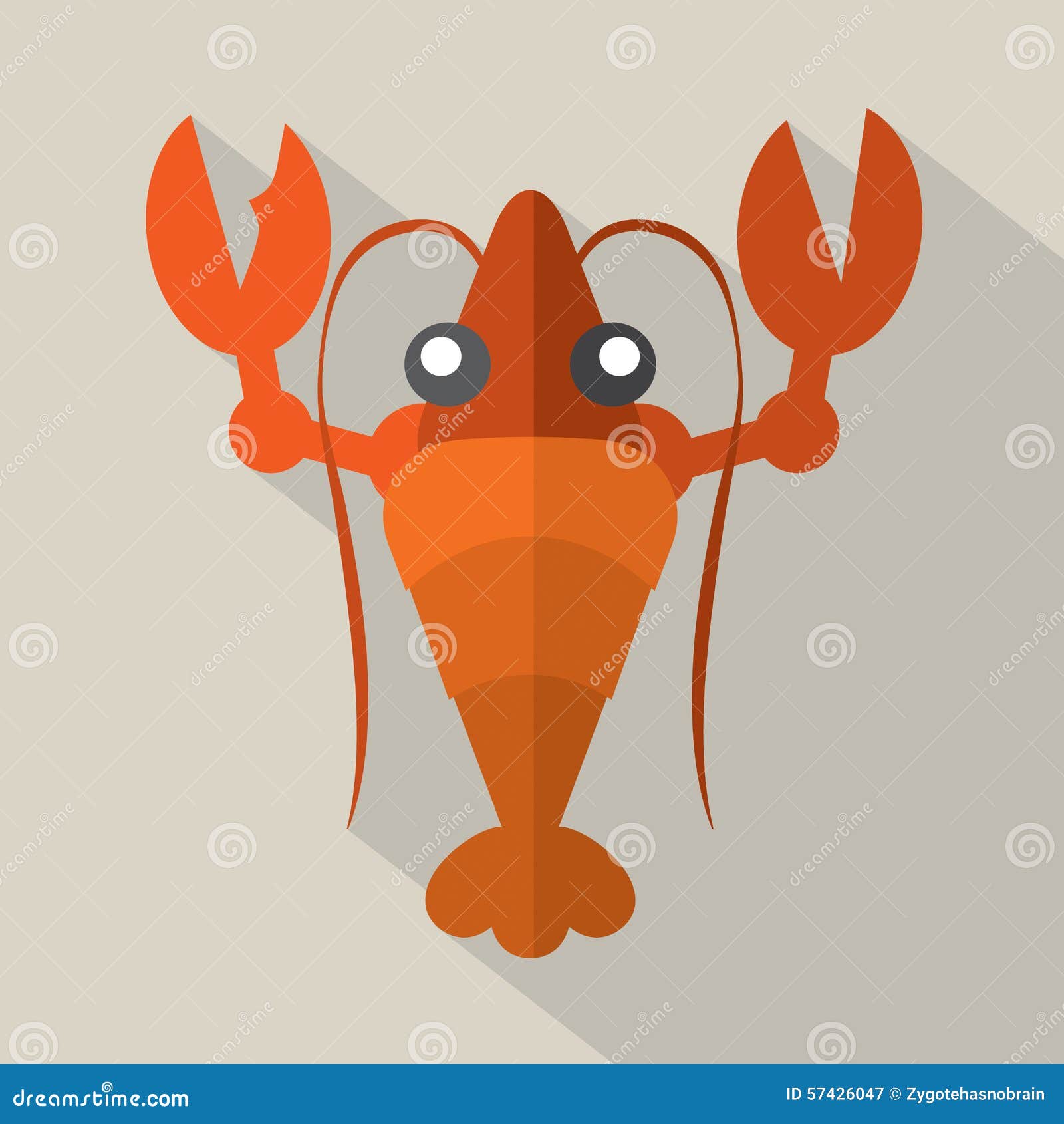 Flat Red Shrimp Isolated On White Background - Vector Illustration ...