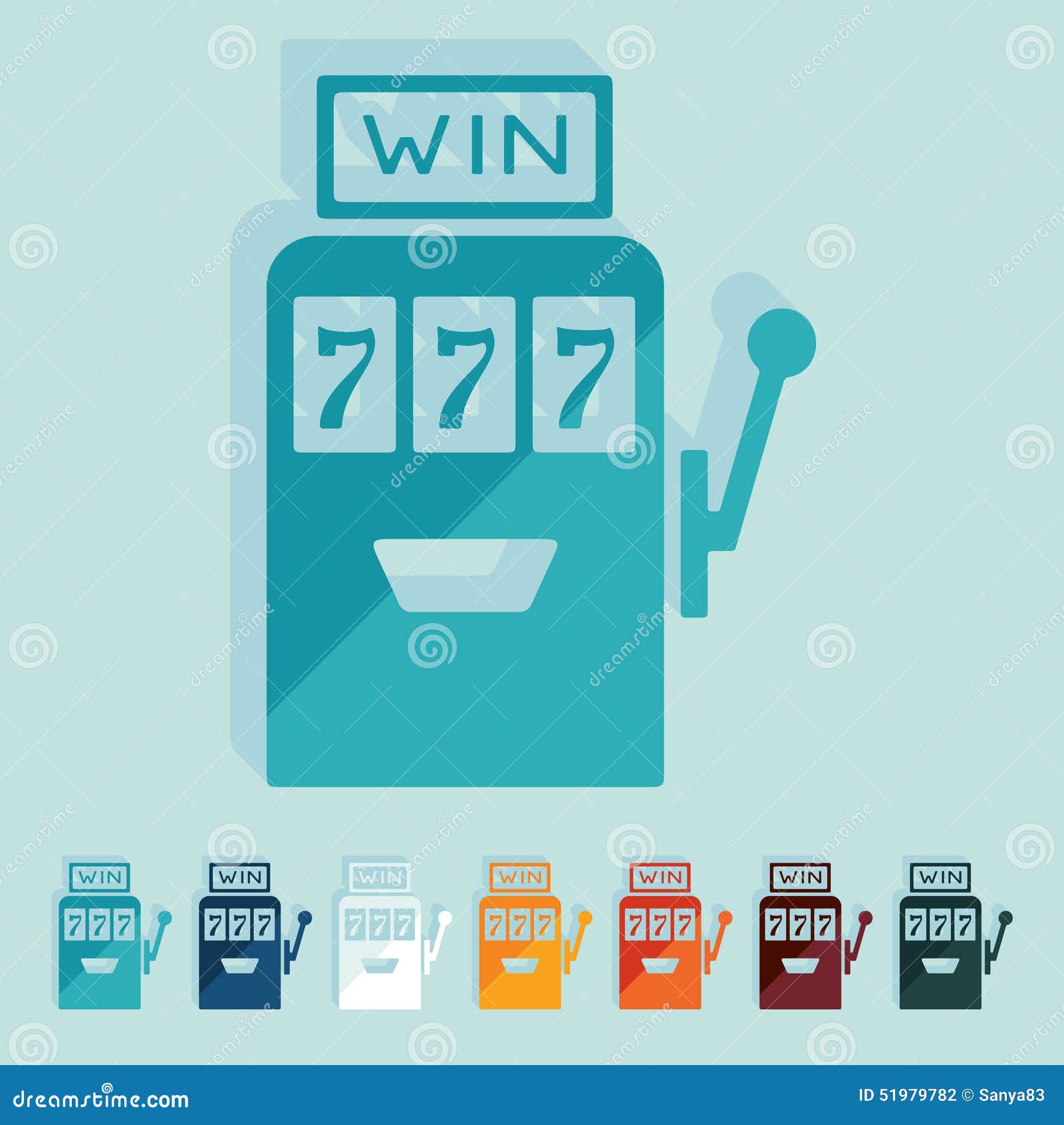Flat design. slot machine stock vector. Illustration of media - 51979782