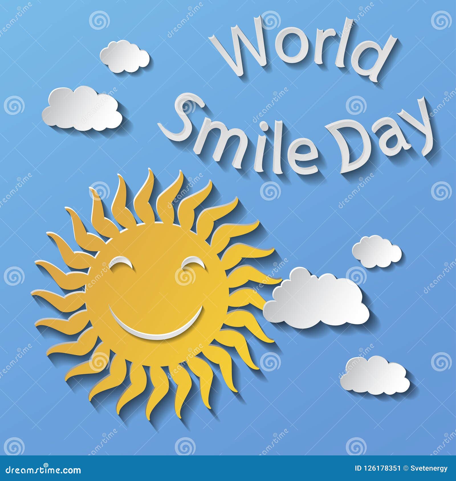 Flat Design Smiling Cartoon Sun Isolated on Blue Background. Stock ... Flat Design Smiling Cartoon Sun Isolated on Blue Background. Stock ...