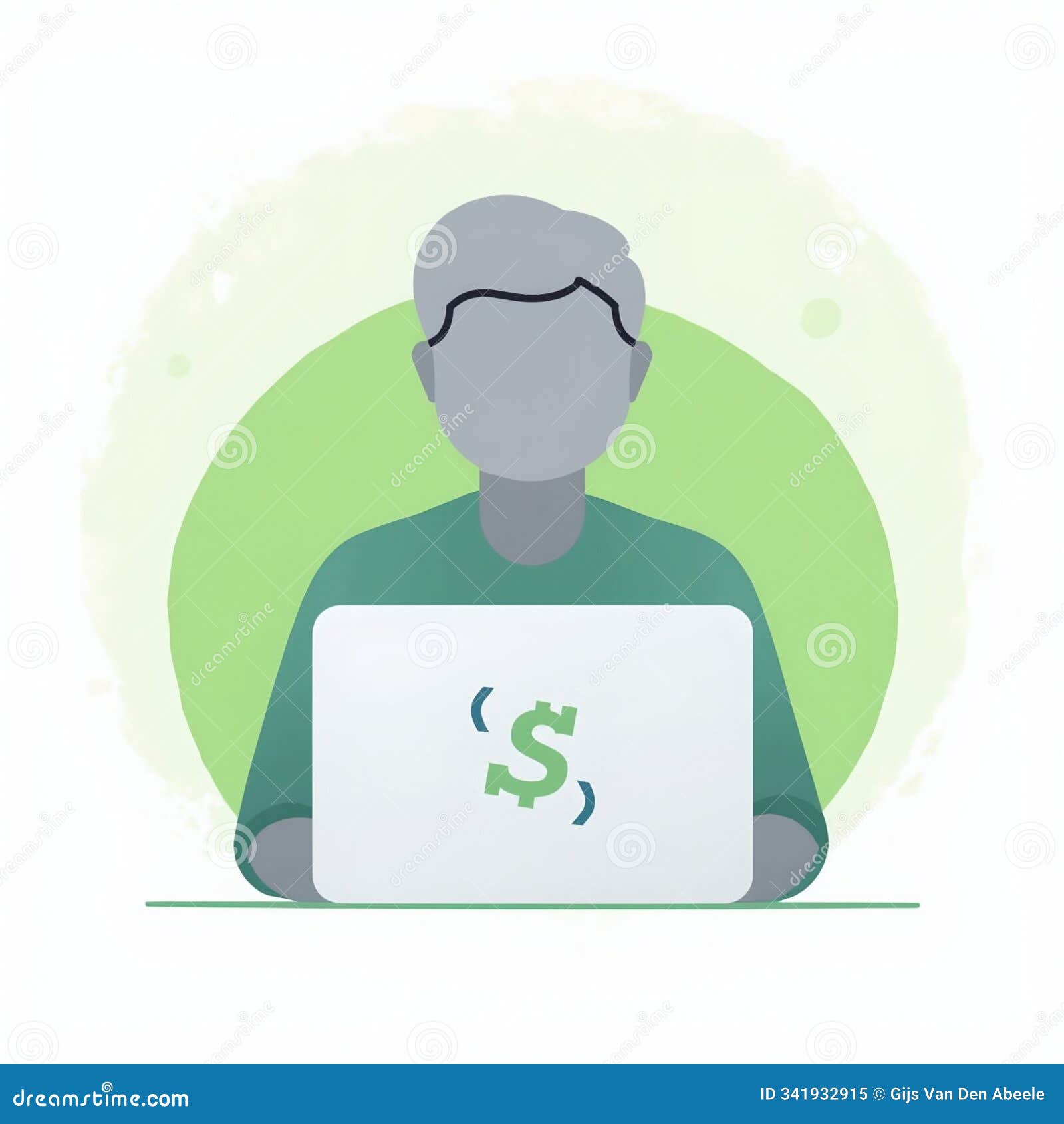 Flat Design Software Developer Icon with Laptop Code Symbol in Gray and ...