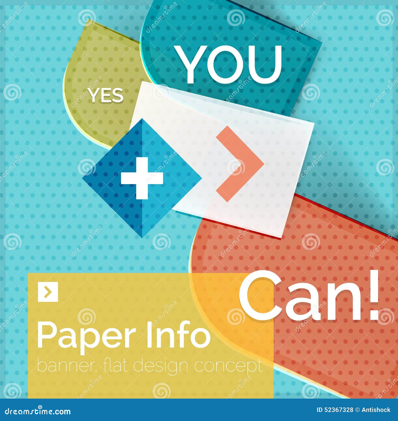 Flat Design Square Banner with Slogan Stock Vector - Illustration of ...