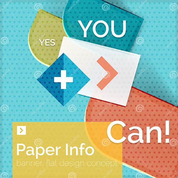 Flat Design Square Banner with Slogan Stock Vector - Illustration of ...