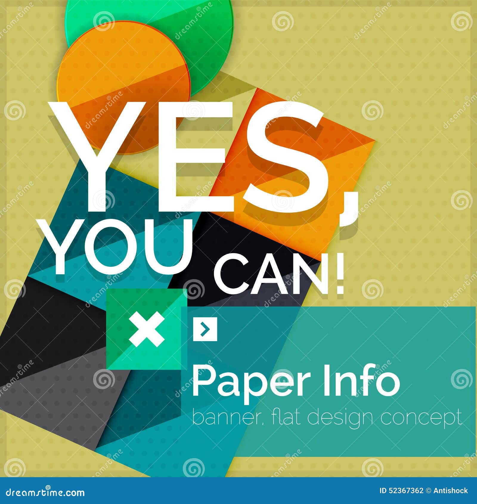 Flat Design Square Banner with Slogan Stock Vector - Illustration of ...