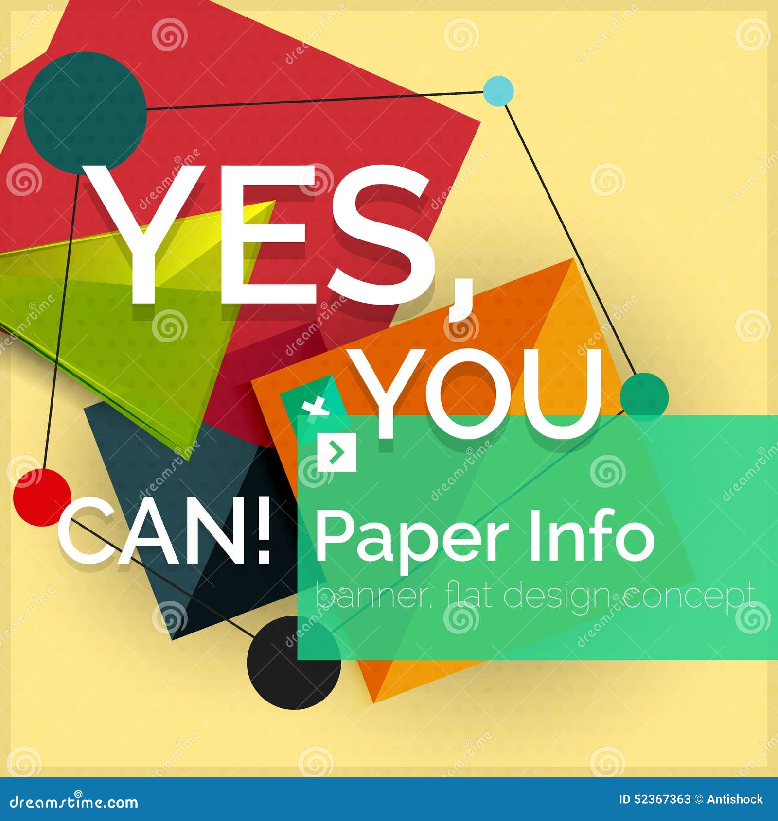 Flat Design Square Banner with Slogan Stock Vector - Illustration of ...