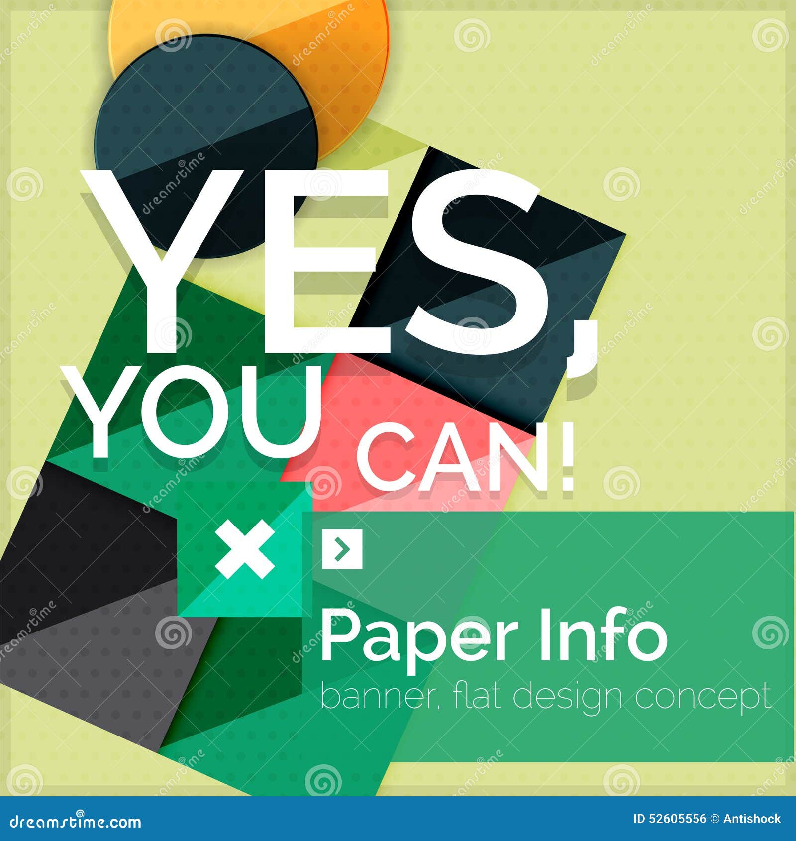 Flat Design Square Banner with Slogan Stock Vector - Illustration of ...