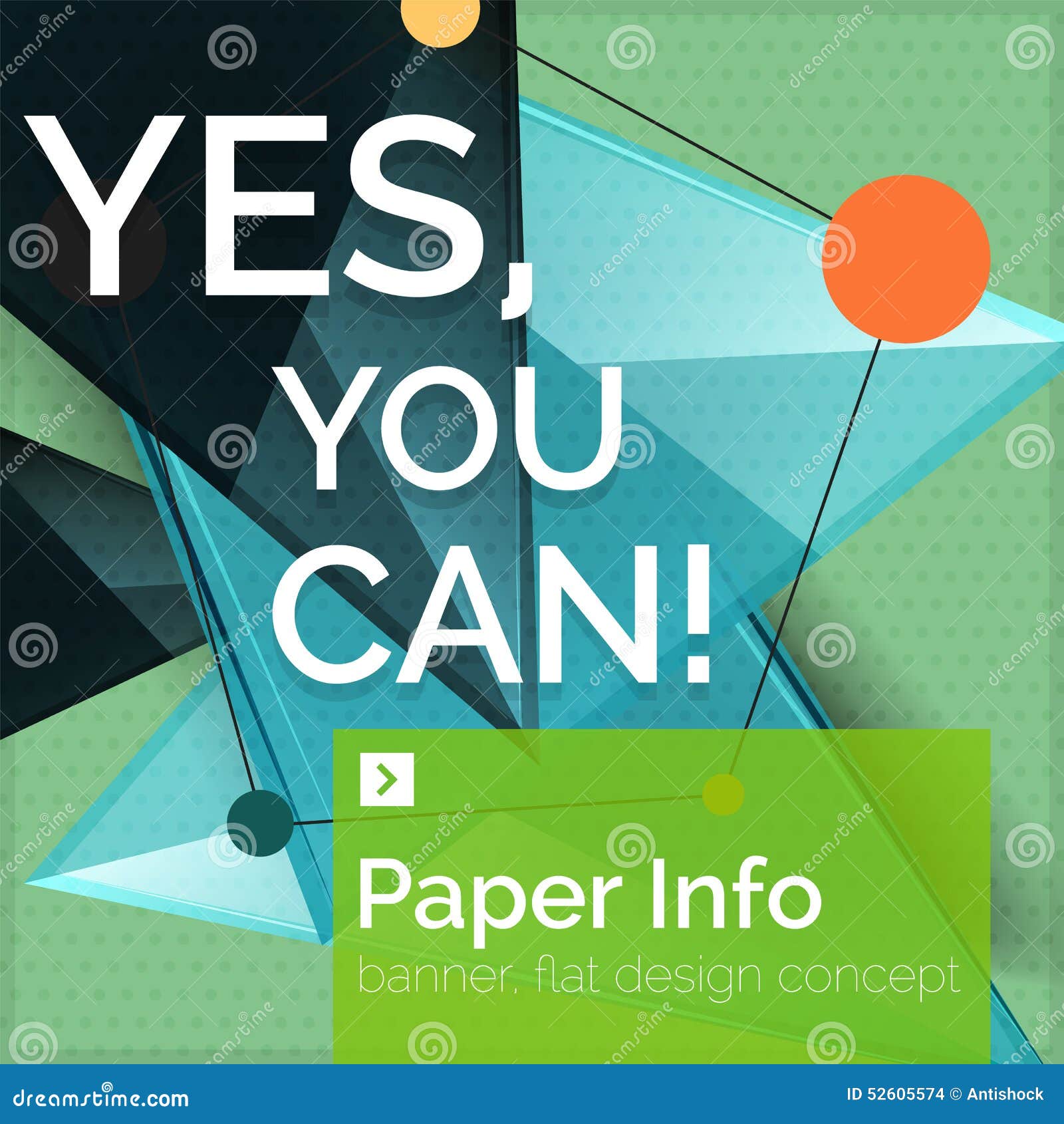 Flat Design Square Banner with Slogan Stock Vector - Illustration of ...