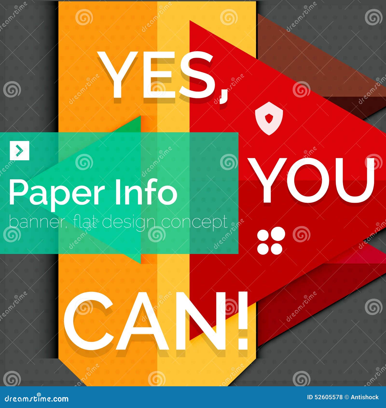 Flat Design Square Banner with Slogan Stock Vector - Illustration of ...