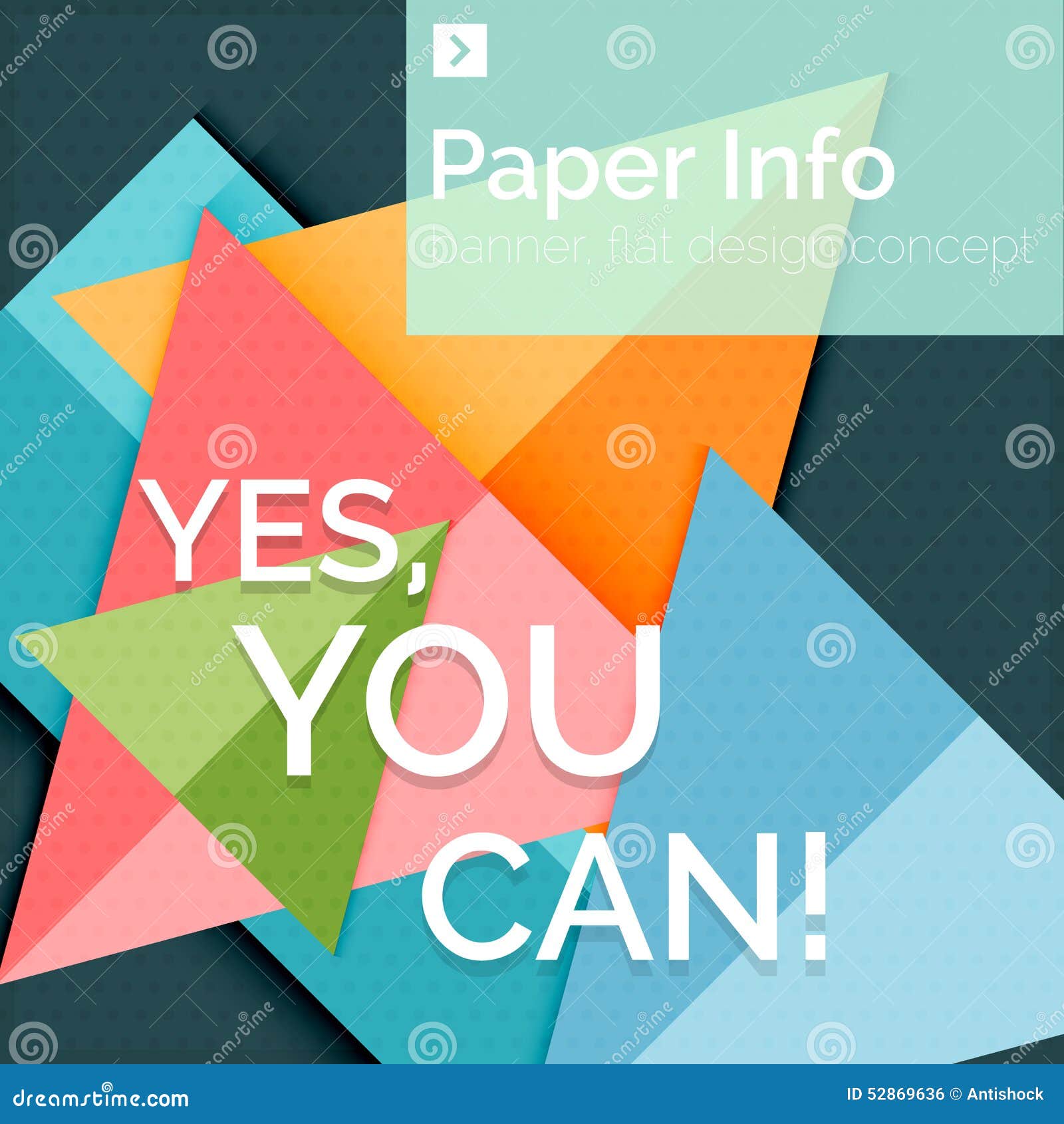 Flat Design Square Banner with Slogan Stock Vector - Illustration of ...