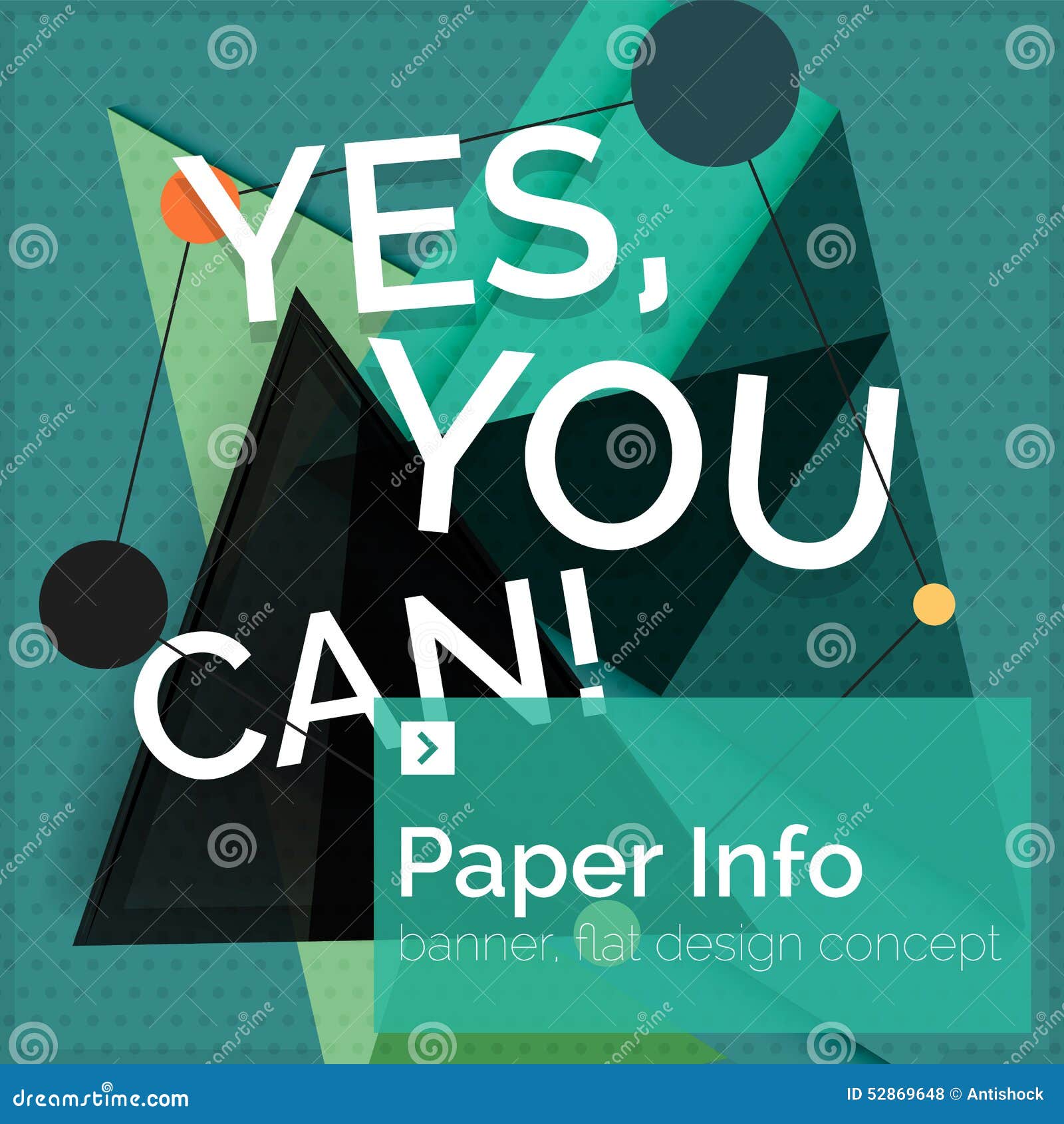 Flat Design Square Banner with Slogan Stock Vector - Illustration of ...