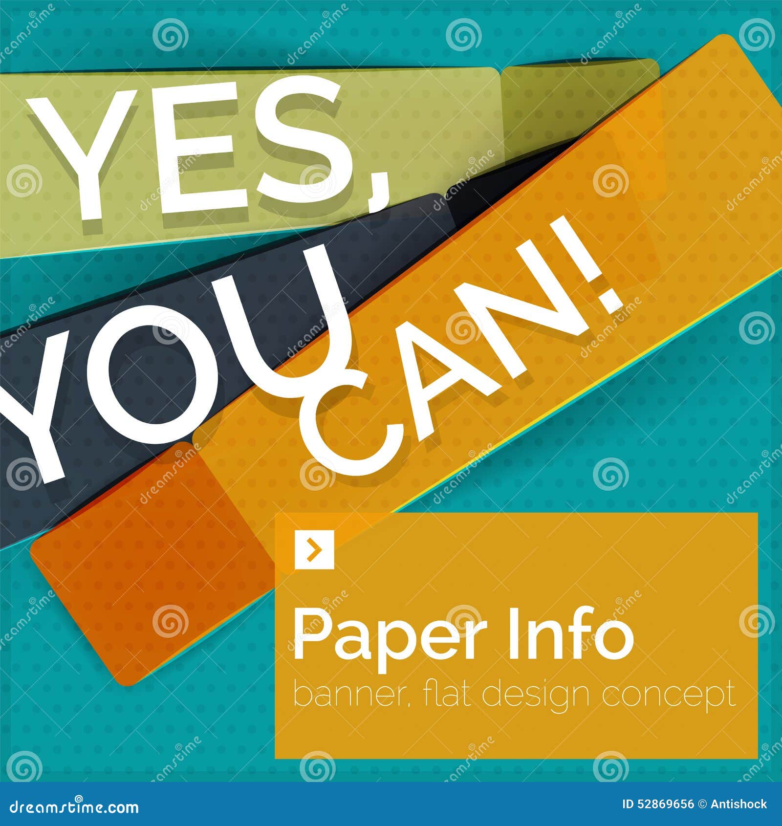 Flat Design Square Banner with Slogan Stock Vector - Illustration of ...