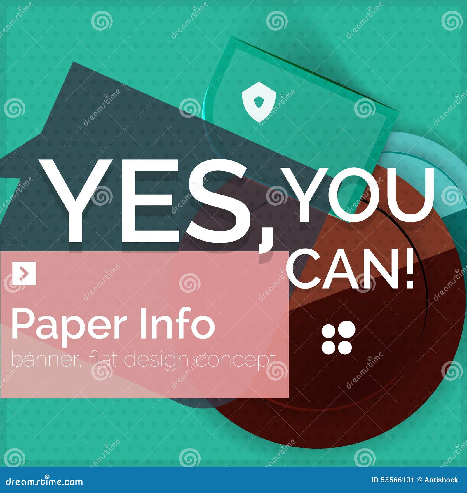 Flat Design Square Banner with Slogan Stock Vector - Illustration of ...