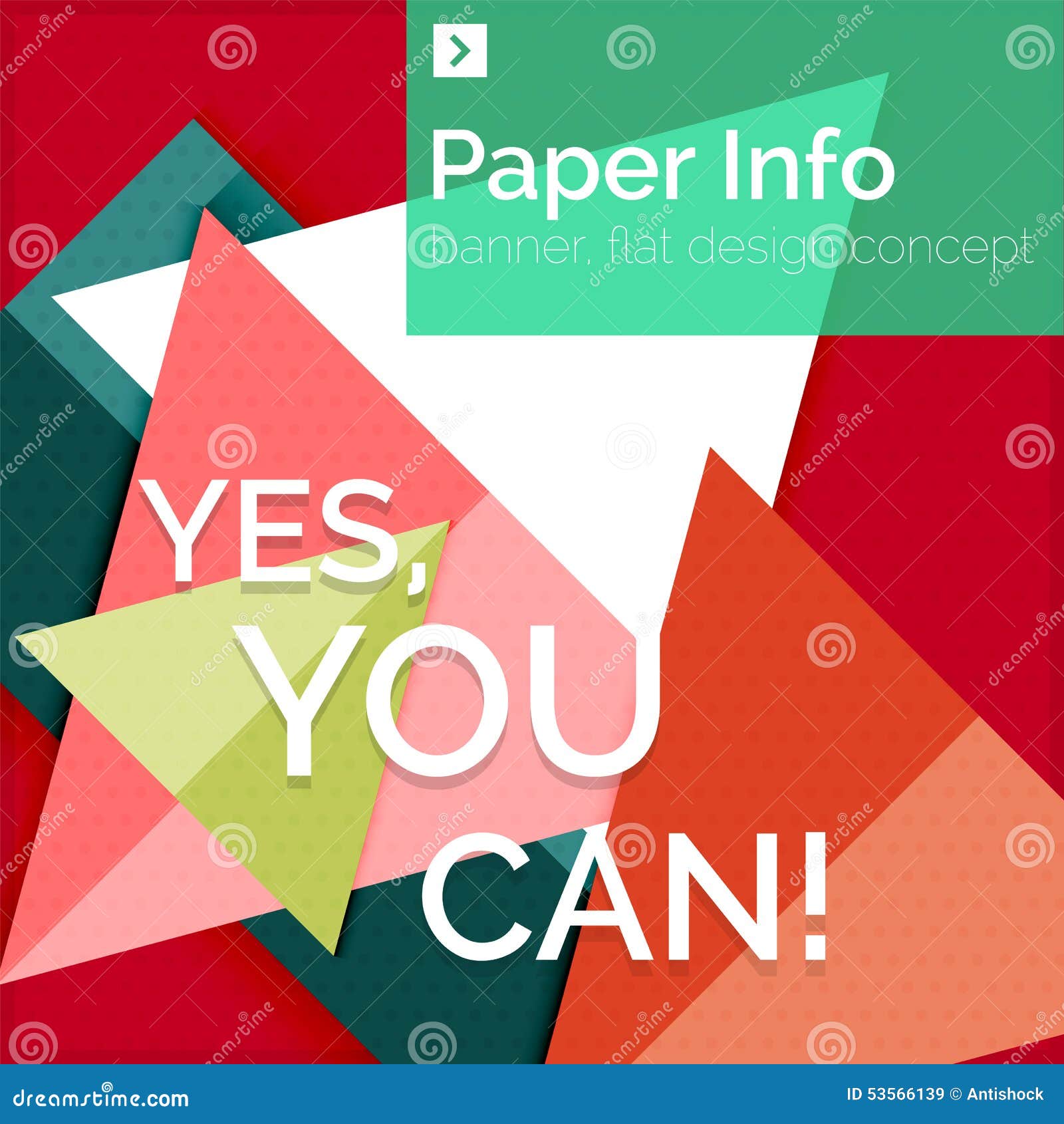 Flat Design Square Banner with Slogan Stock Vector - Illustration of ...