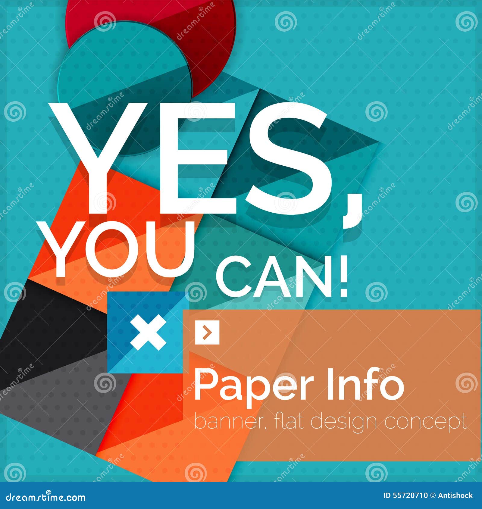 Flat Design Square Banner with Slogan Stock Vector - Illustration of ...