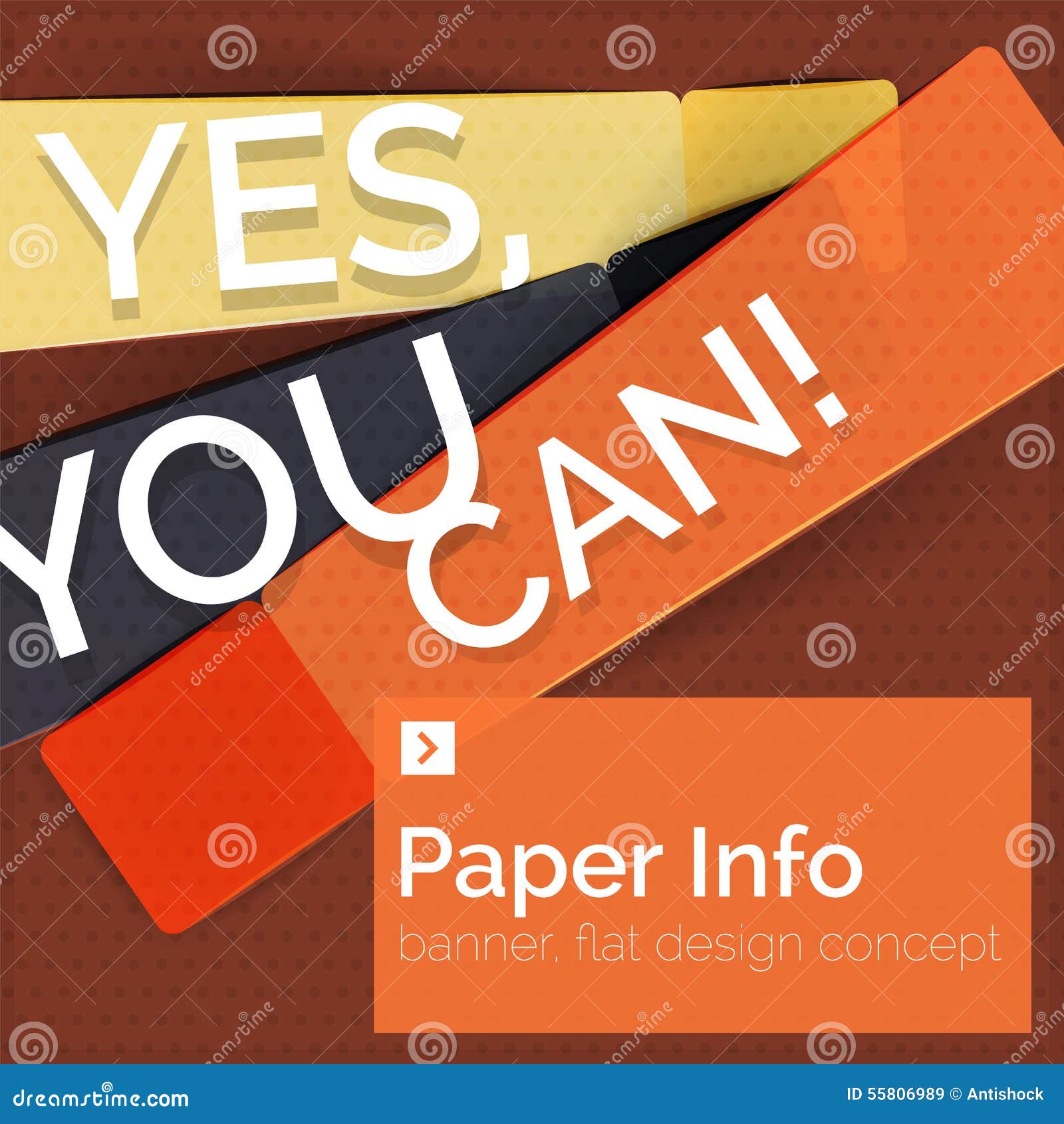 Flat Design Square Banner with Slogan Stock Vector - Illustration of ...