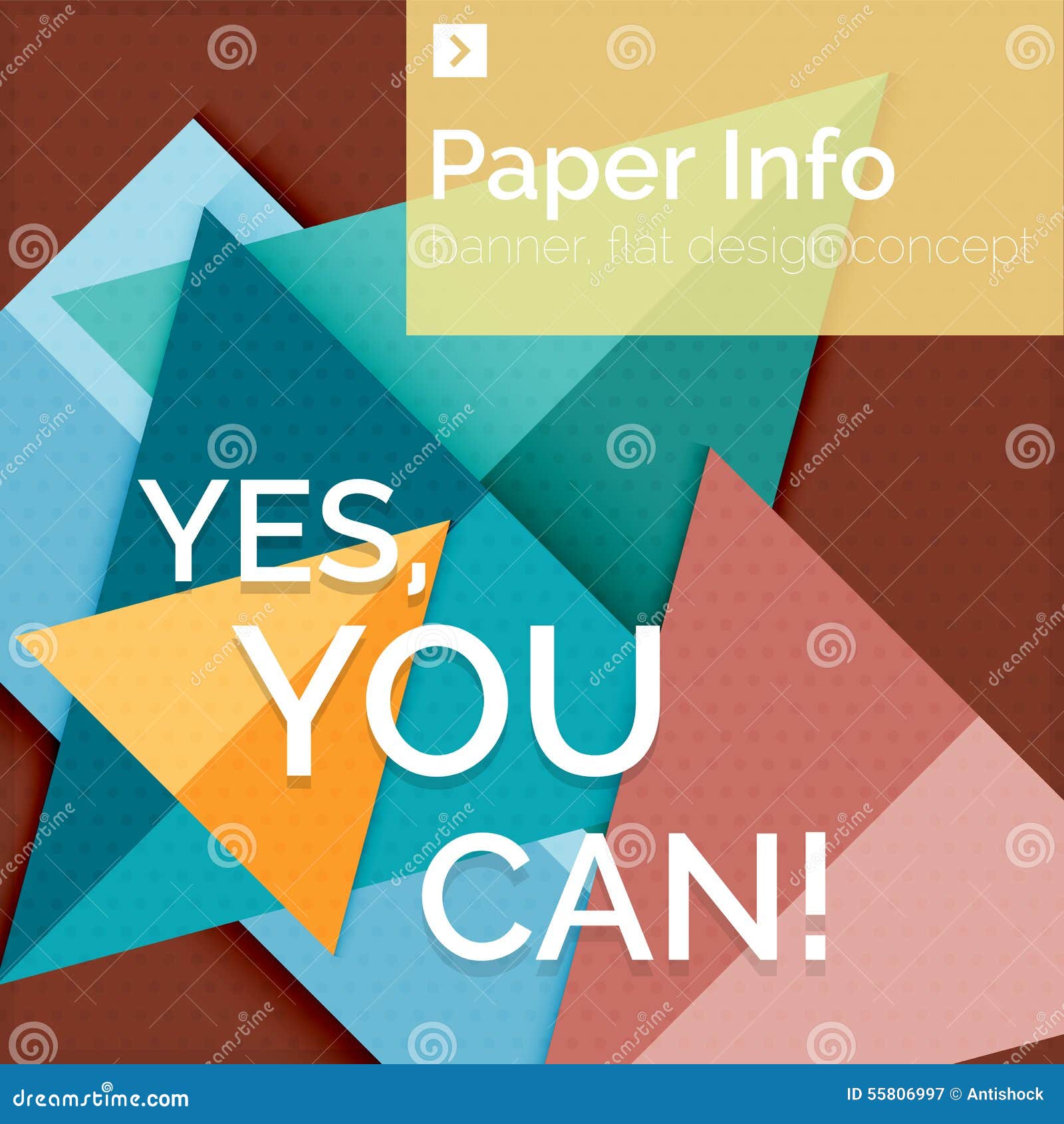 Flat Design Square Banner with Slogan Stock Vector - Illustration of ...