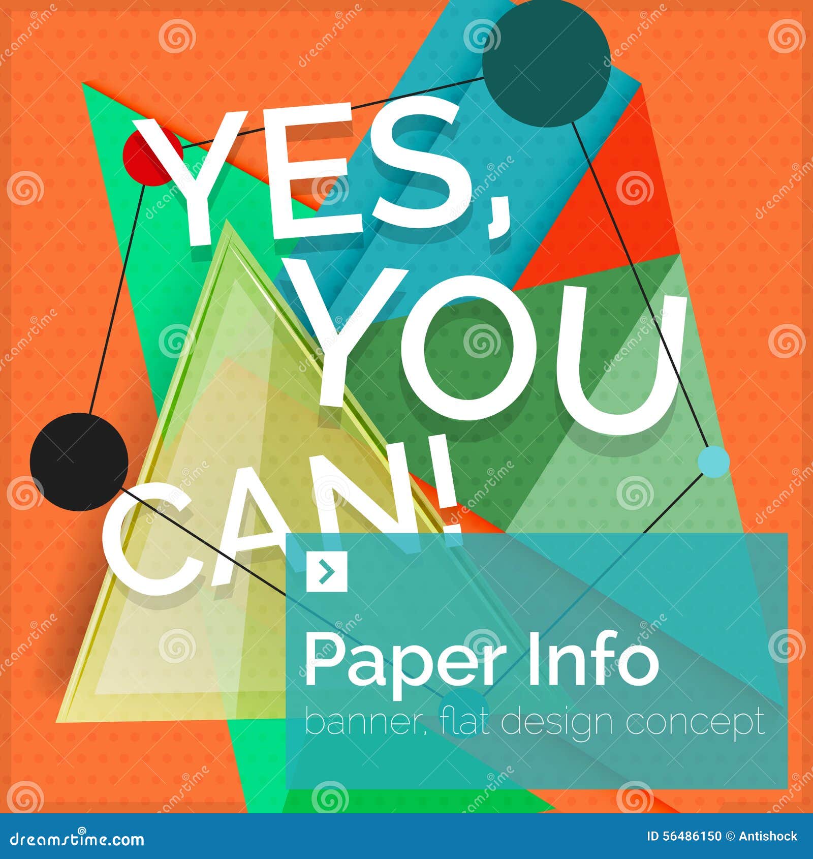 Flat Design Square Banner with Slogan Stock Vector - Illustration of ...