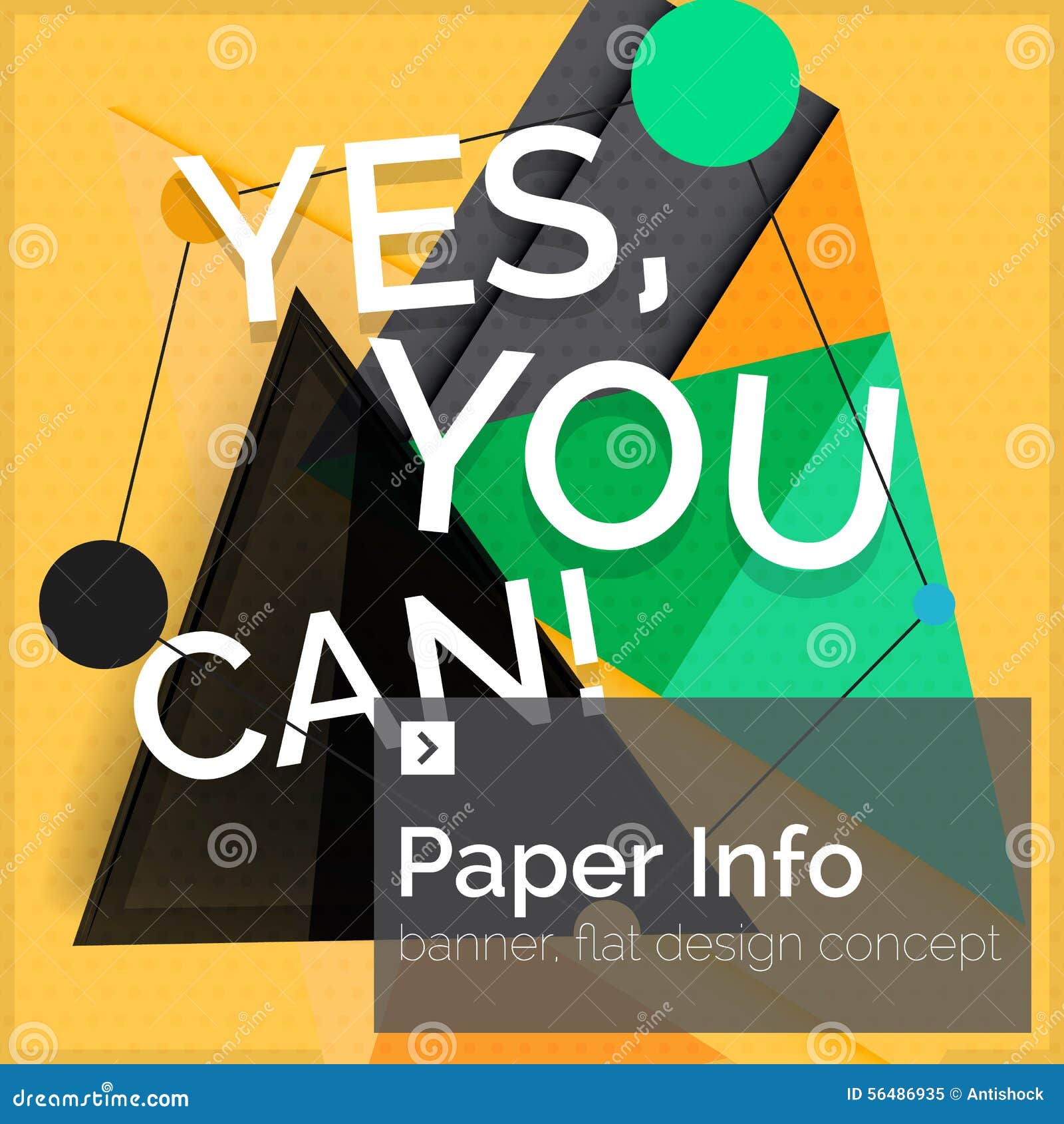 Flat Design Square Banner with Slogan Stock Vector - Illustration of ...