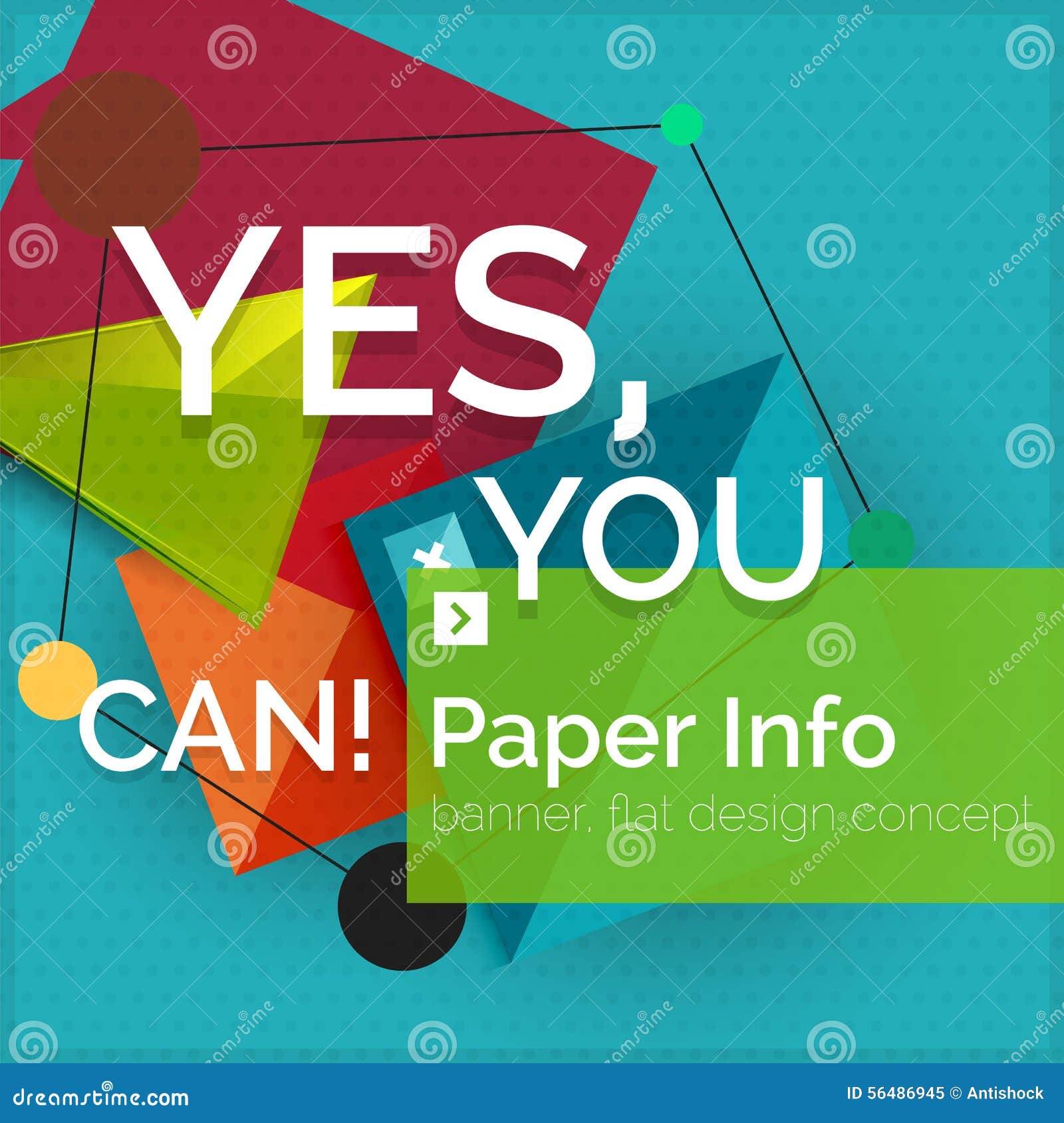 Flat Design Square Banner with Slogan Stock Vector - Illustration of ...