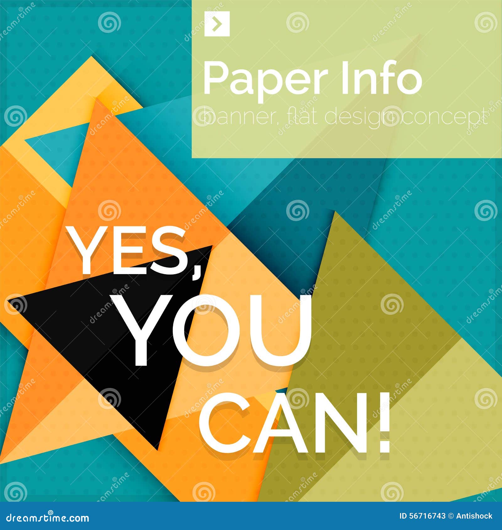 Flat Design Square Banner with Slogan Stock Vector - Illustration of ...