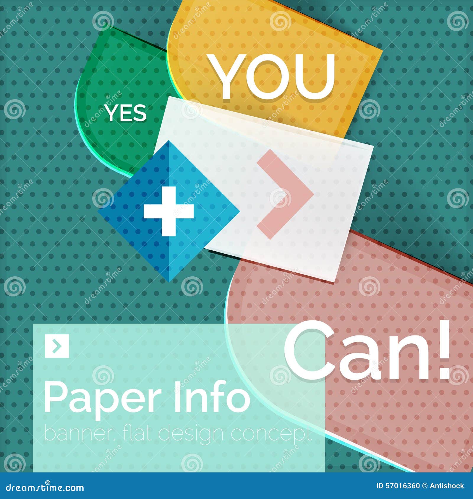 Flat Design Square Banner with Slogan Stock Vector - Illustration of ...