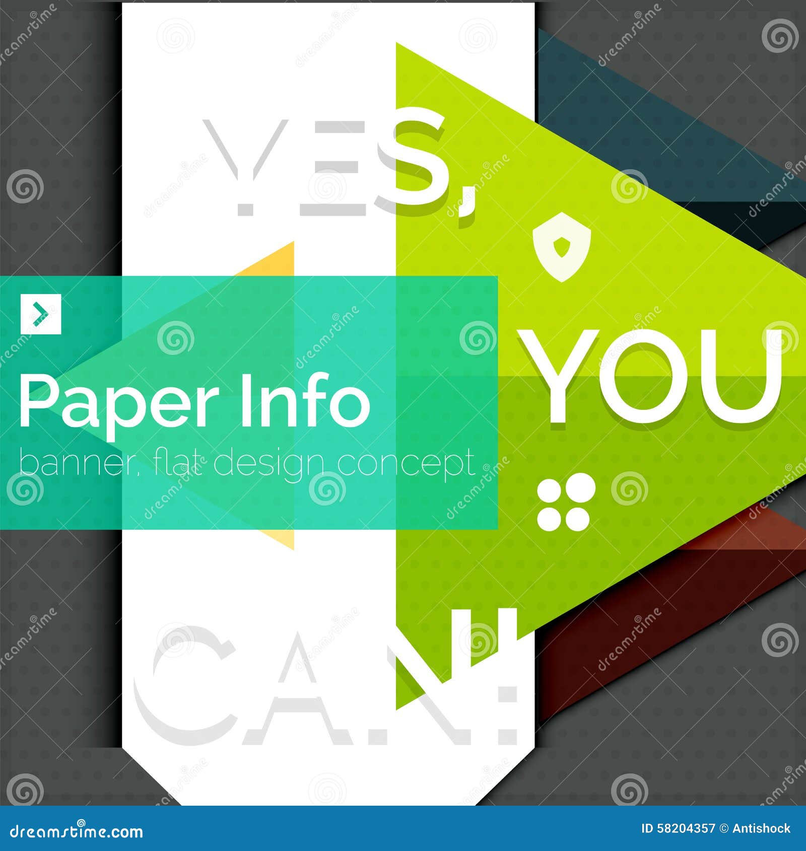 Flat Design Square Banner with Slogan Stock Vector - Illustration of ...