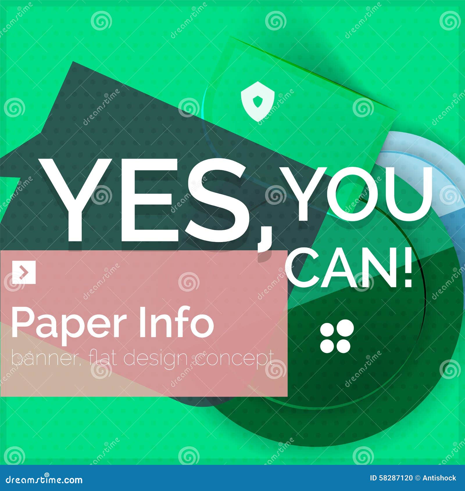 Flat Design Square Banner with Slogan Stock Illustration - Illustration ...