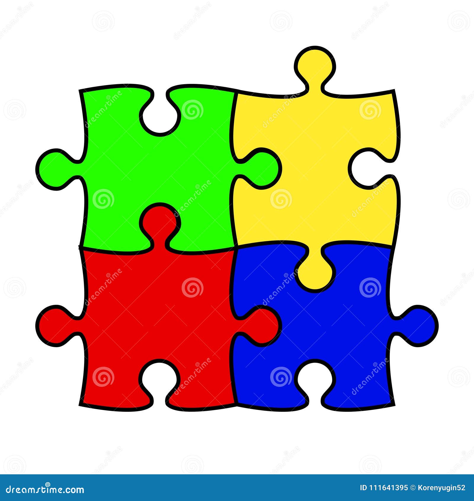 Flat Design Square in for Puzzle Pieces Icon Vector Illustration Stock ...