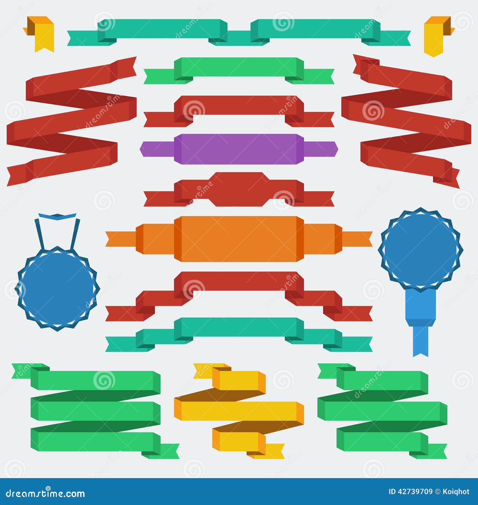 Flat Design Style Ribbon and Banners Stock Vector - Illustration of ...