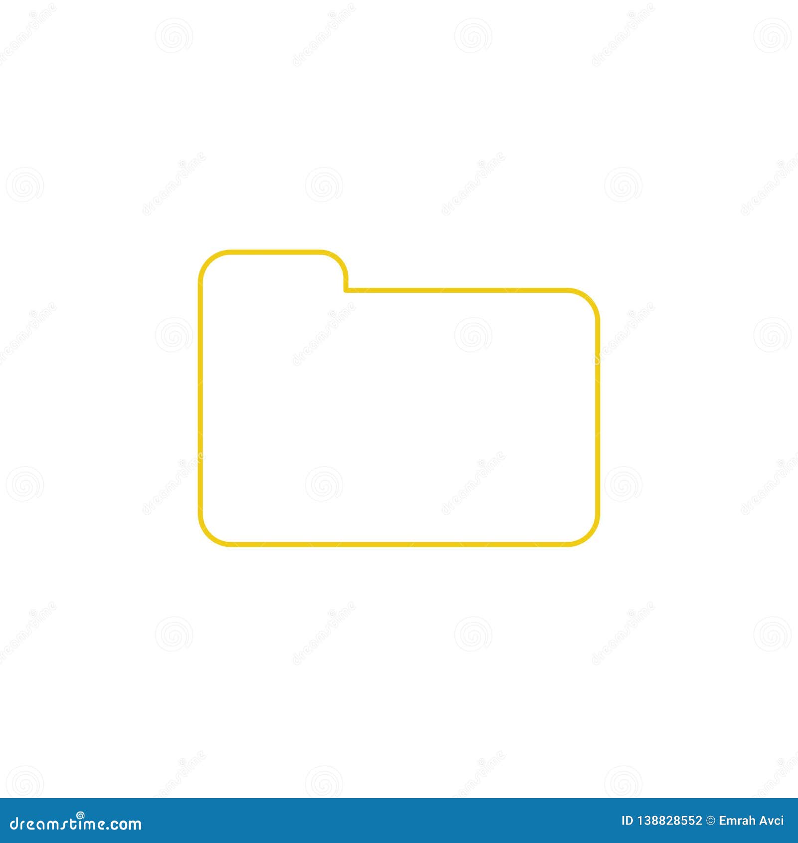 Flat Design Style Vector of Closed Folder Icon on White. White and ...