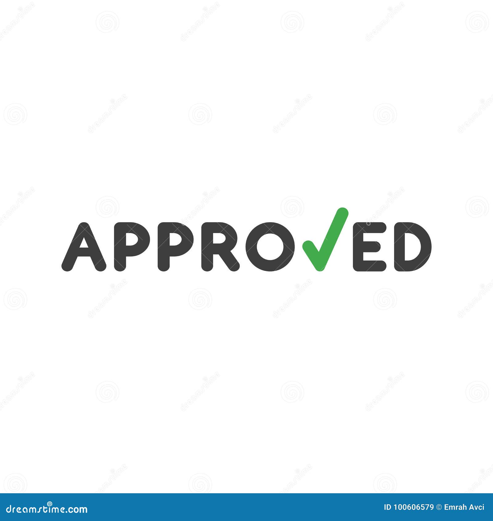 Flat Design Style Vector Concept of Approved Word with Check Mar Stock ...