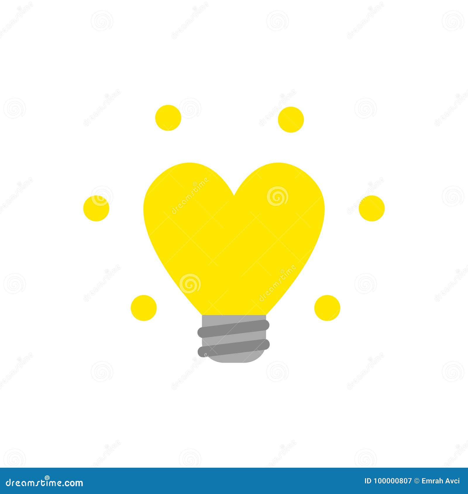 Flat Design Style Vector Concept of Glowing Heart-shaped Light B Stock ...