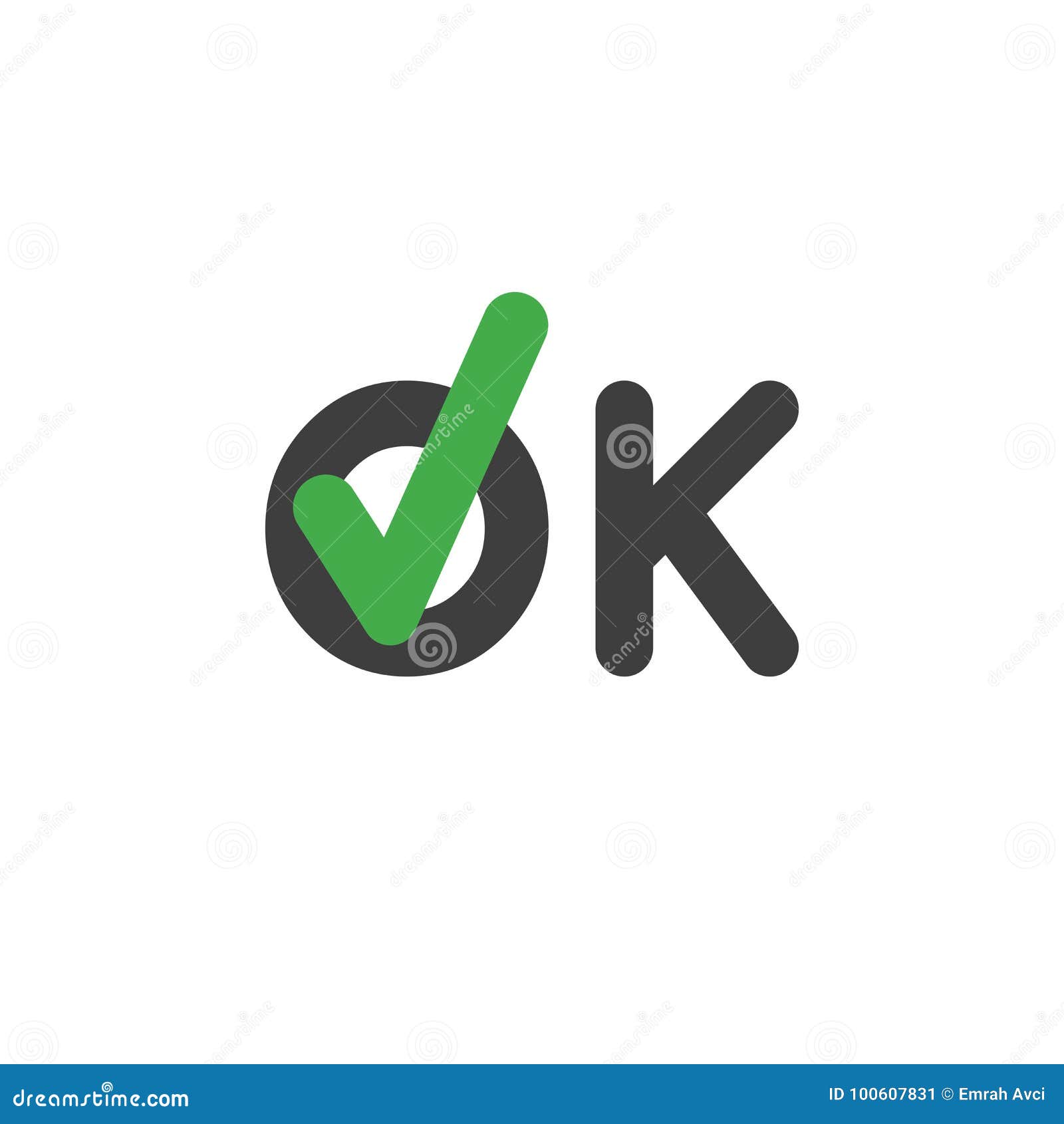Flat Design Style Vector Concept of Ok with Check Mark Stock Vector ...