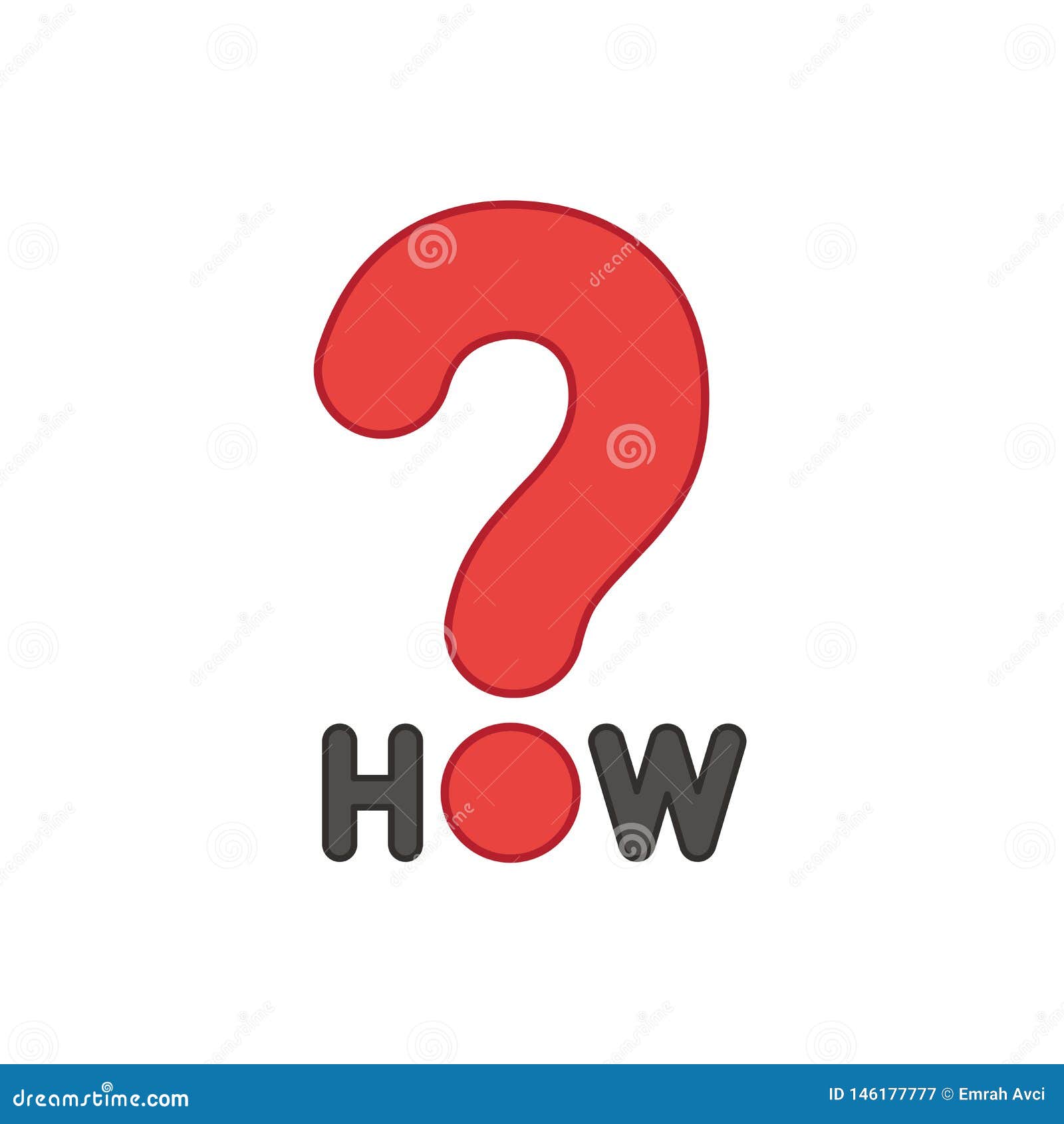 Flat Design Style Vector Concept Of How Text With Question Mark Icon On ...