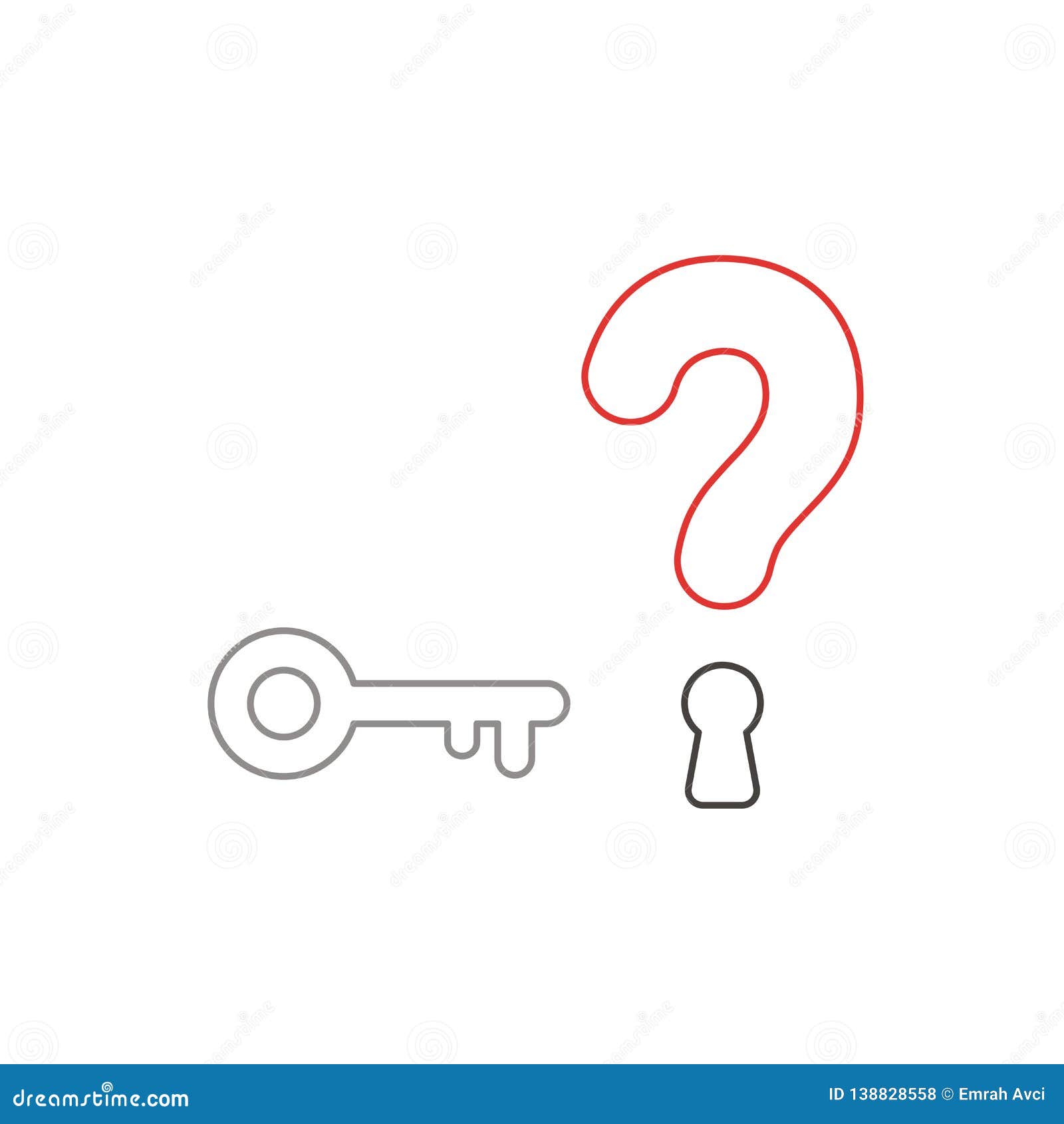 Flat Design Style Vector Concept of Question Mark with Key and Keyhole ...