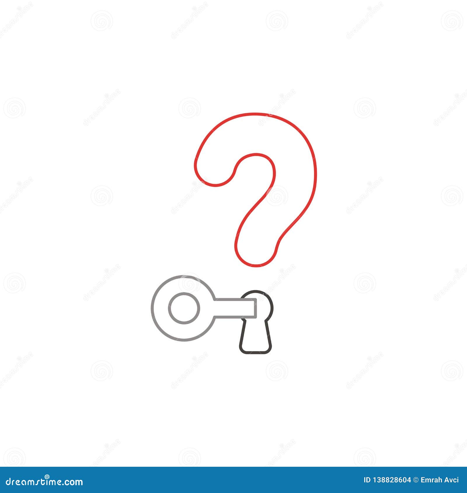 Flat Design Style Vector Concept of Question Mark with Key Lock or ...