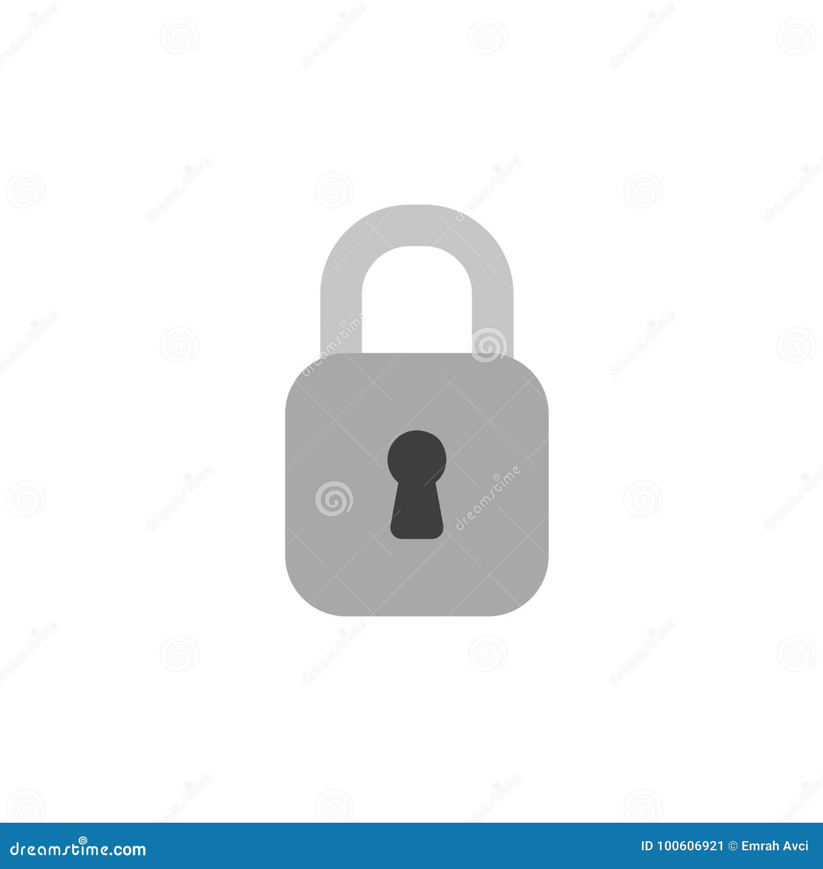 Flat Design Style Vector of Closed Padlock Stock Vector - Illustration ...