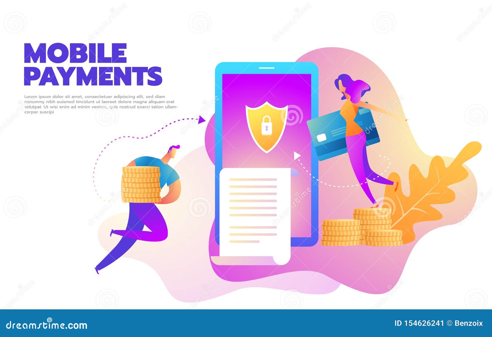 Flat Design Style Vector Illustration of Modern Smartphone with ...