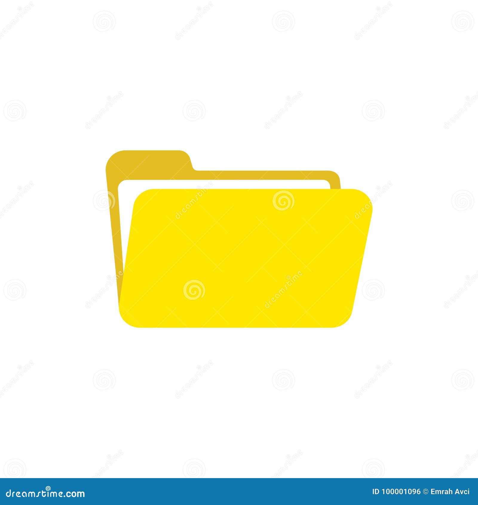 Flat Design Style Vector of Open Folder Icon on White Stock Vector ...
