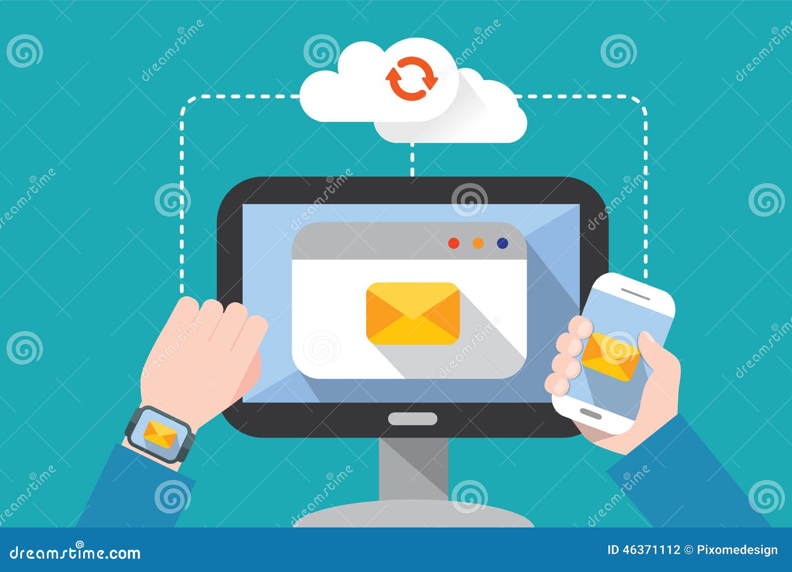 Flat Design, Synchronization Concept Illustration Stock Vector ... Flat Design, Synchronization Concept Illustration Stock Vector ...