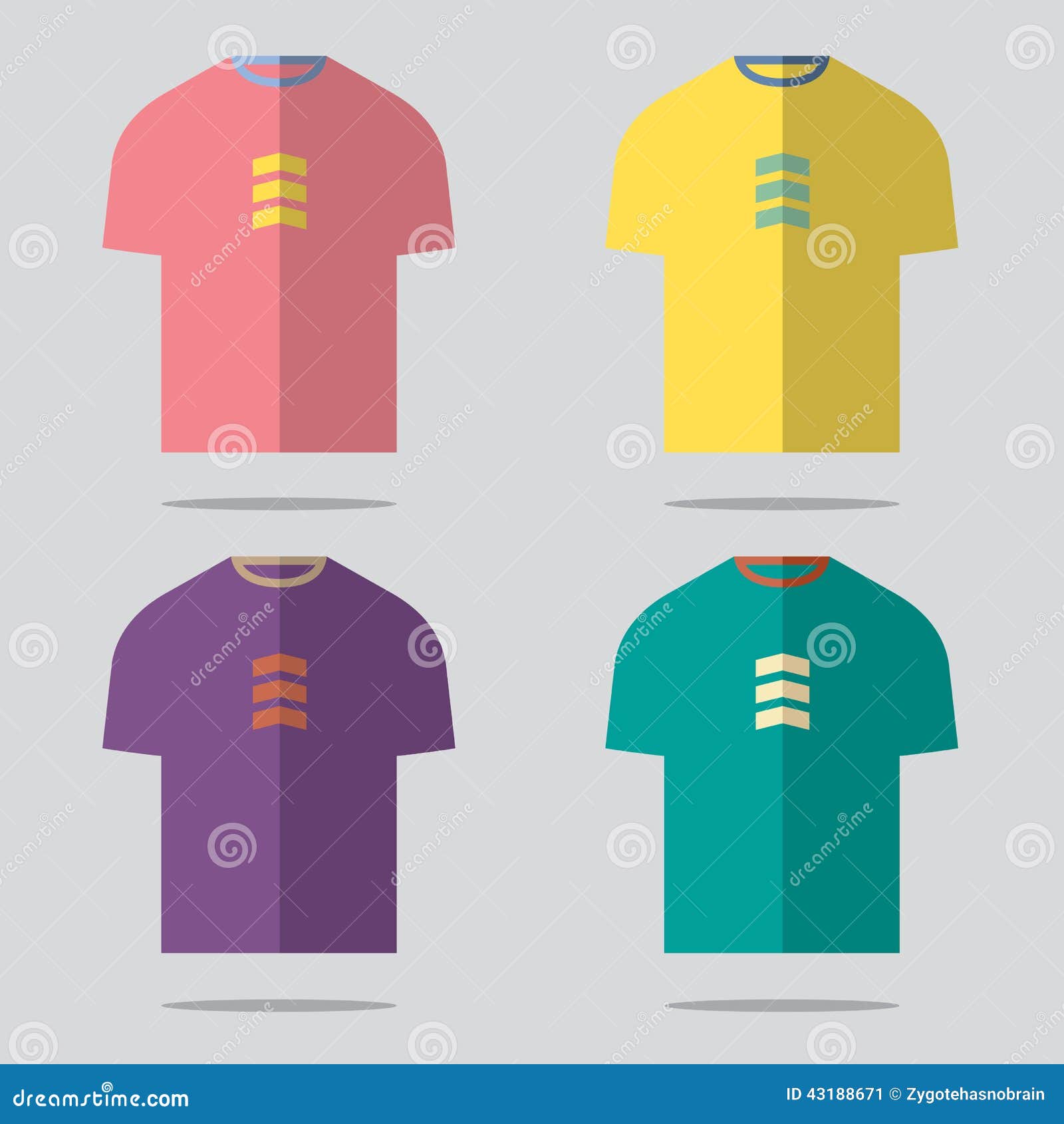 Flat Design T-Shirt Set stock vector. Illustration of shirt - 43188671